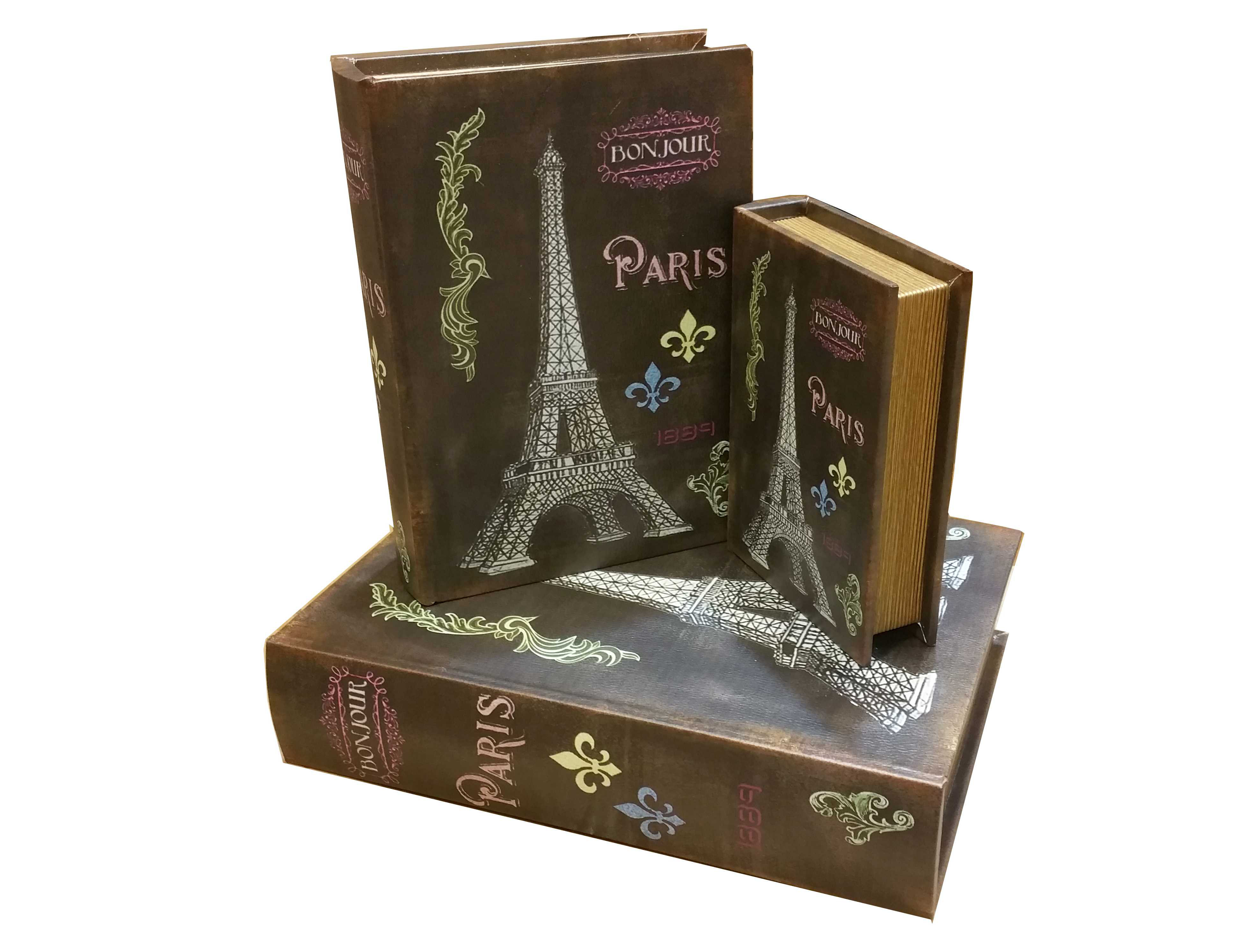 Ophelia & Co. Jarman 3 Piece Effiel Tower Lined Book Decorative Box Set ...