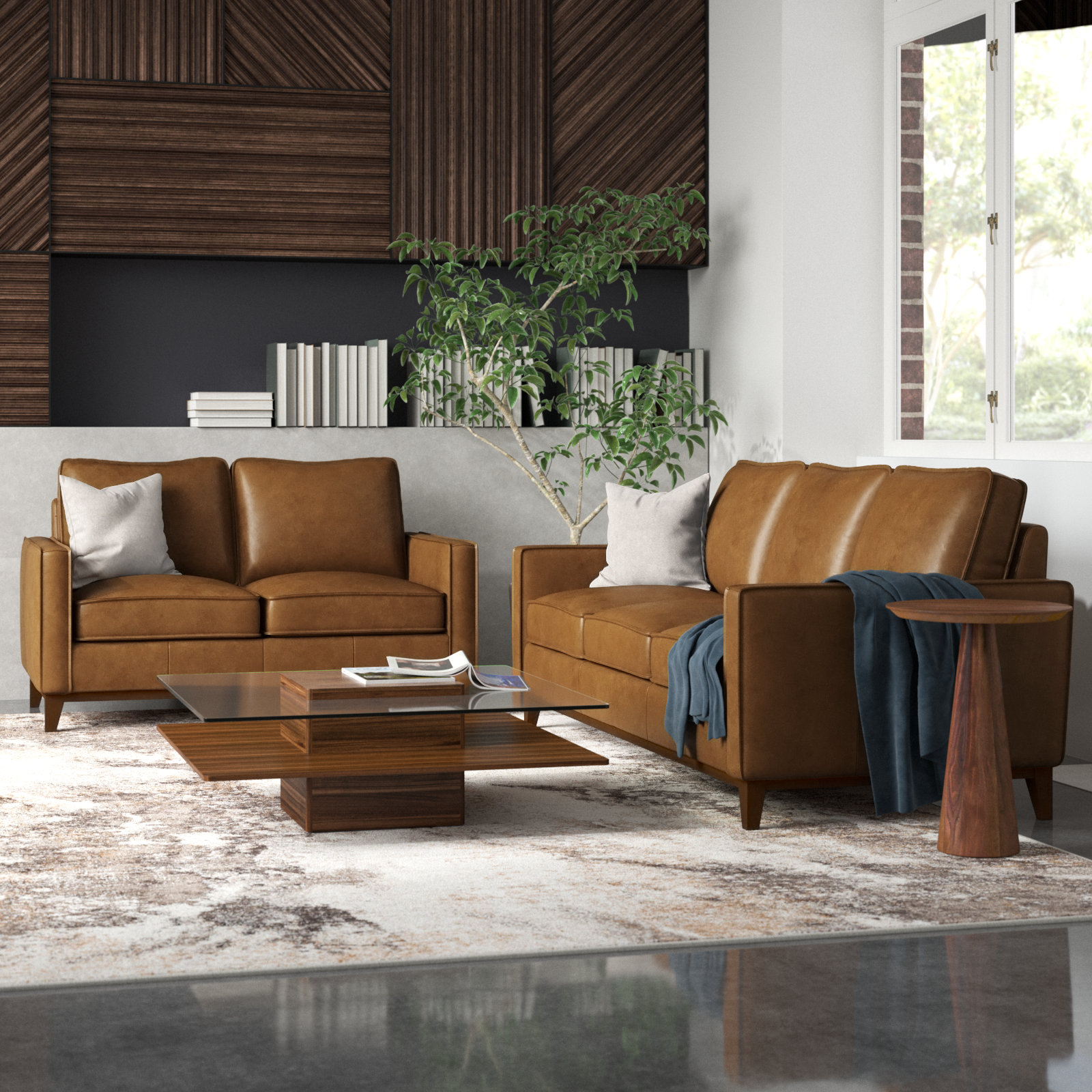 Wade Logan Caliah 2-Piece Leather Living Room Set & Reviews - Wayfair ...