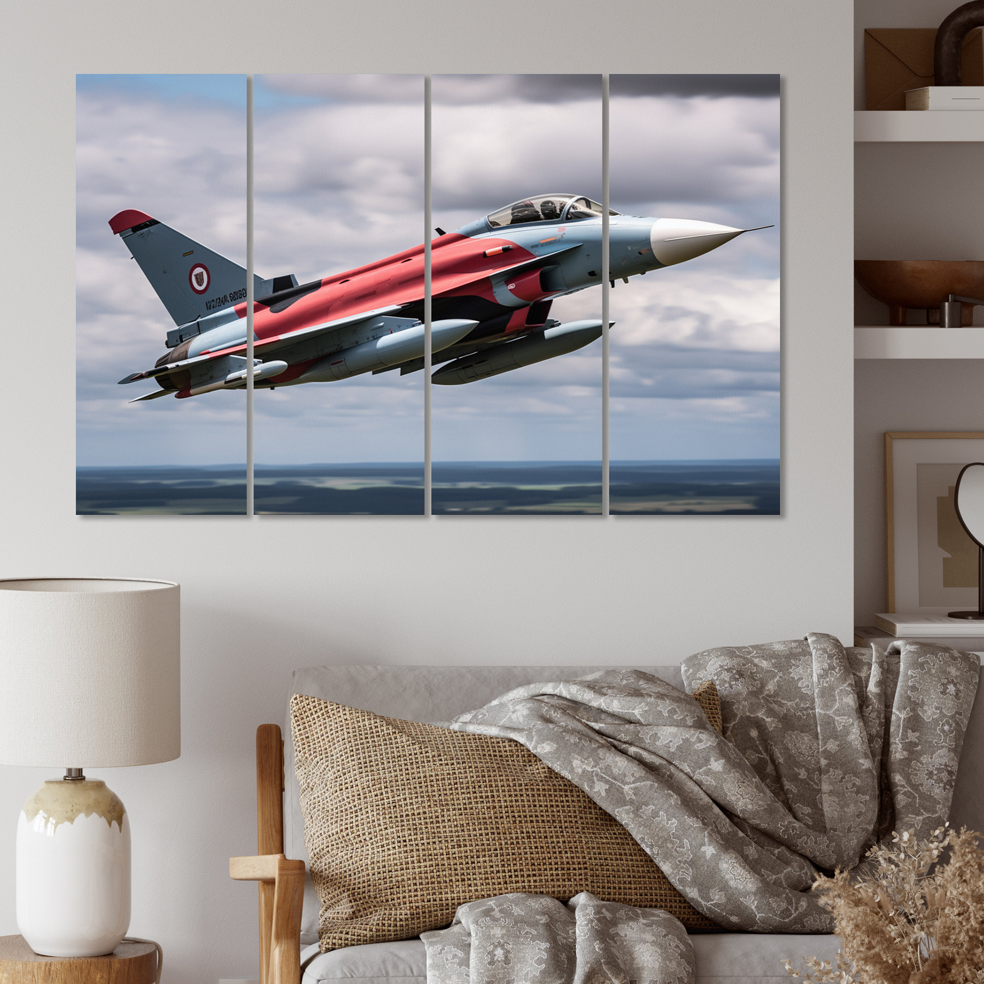 DesignArt Military Fighter Jet I On Metal 4 Pieces Print | Wayfair