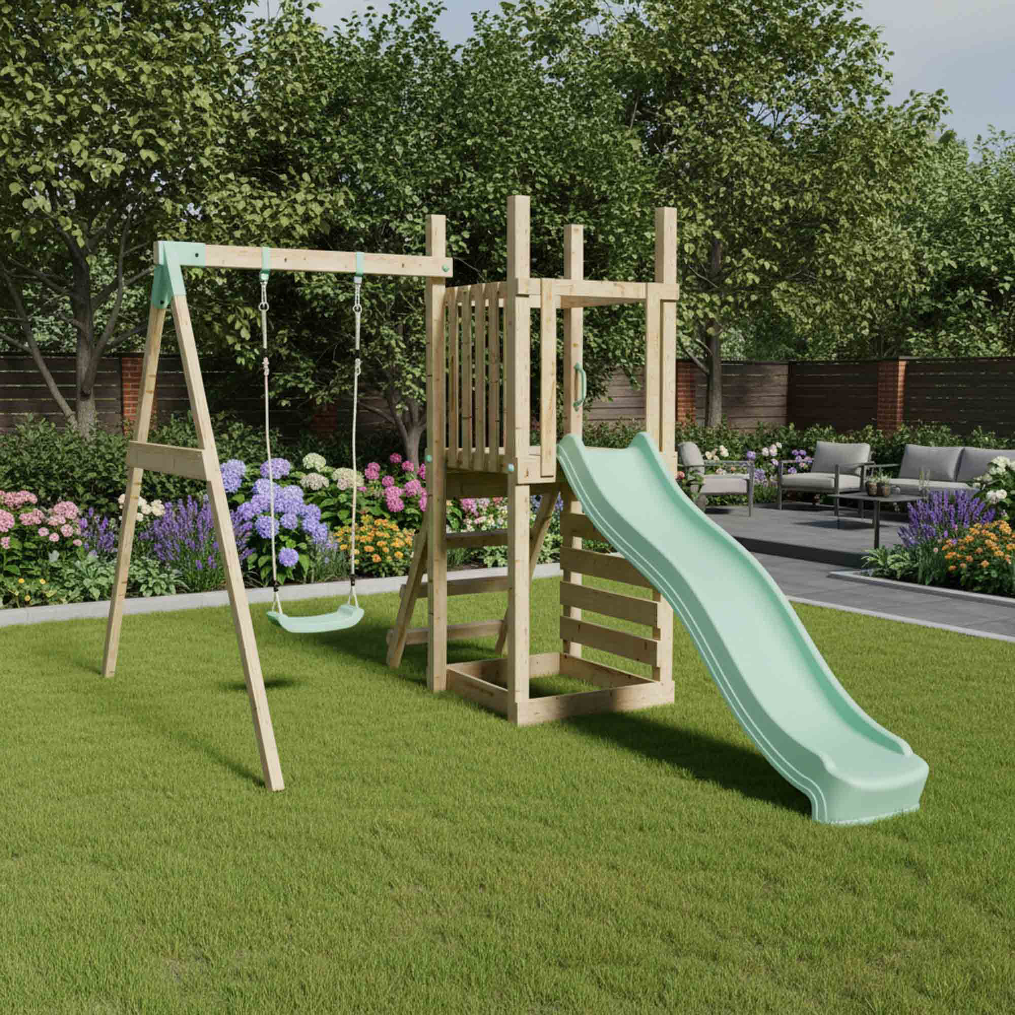 Mercia Garden Products Mercia Tower With Slide & Swing | Wayfair.co.uk
