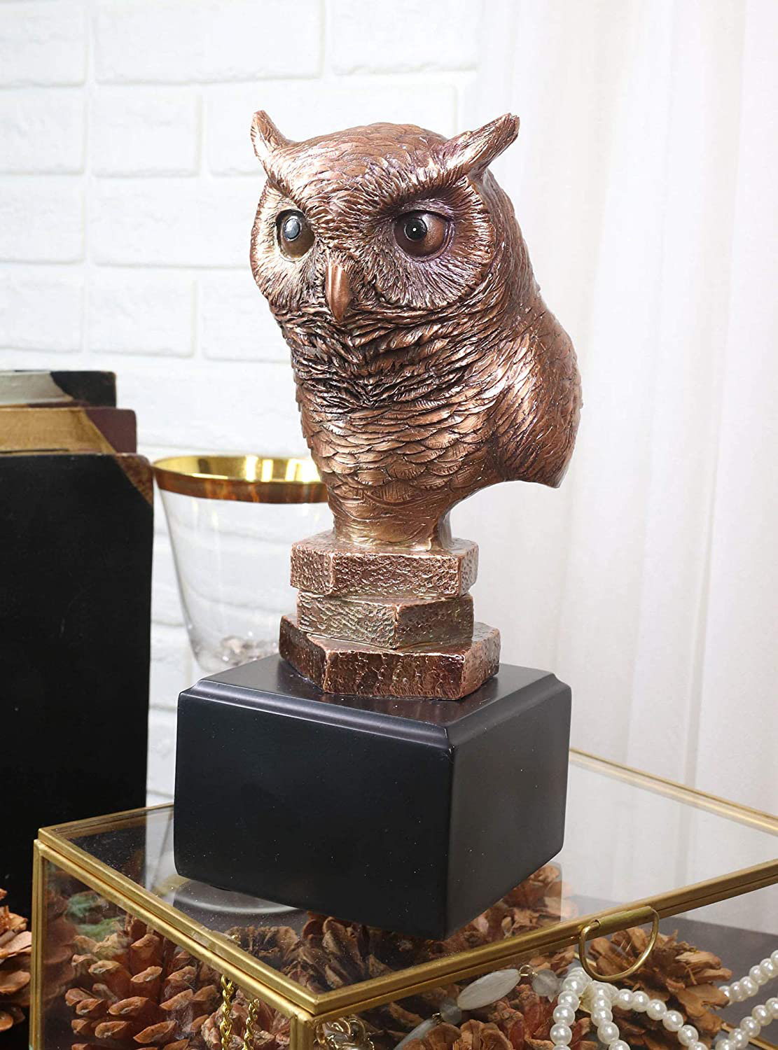 Millwood Pines Wisdom Of The Woods Realistic Wise Owl Bird Bust Statue ...