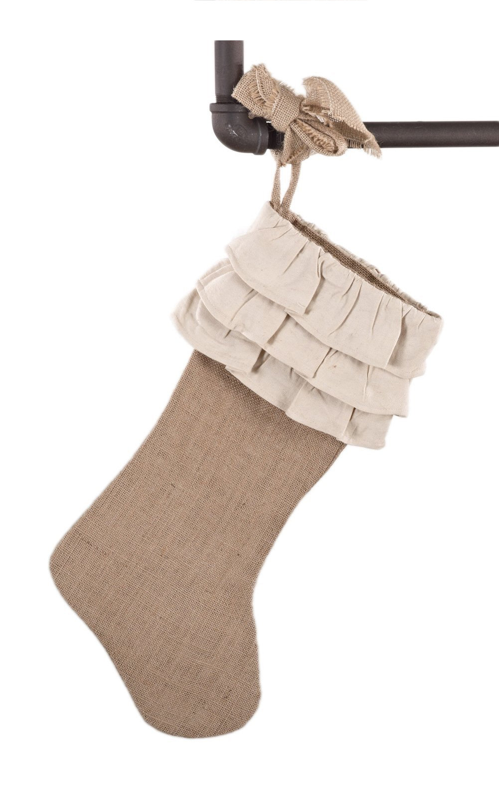 The Holiday Aisle® Ruffled Design Cotton And Jute Christmas Stocking 13 ...