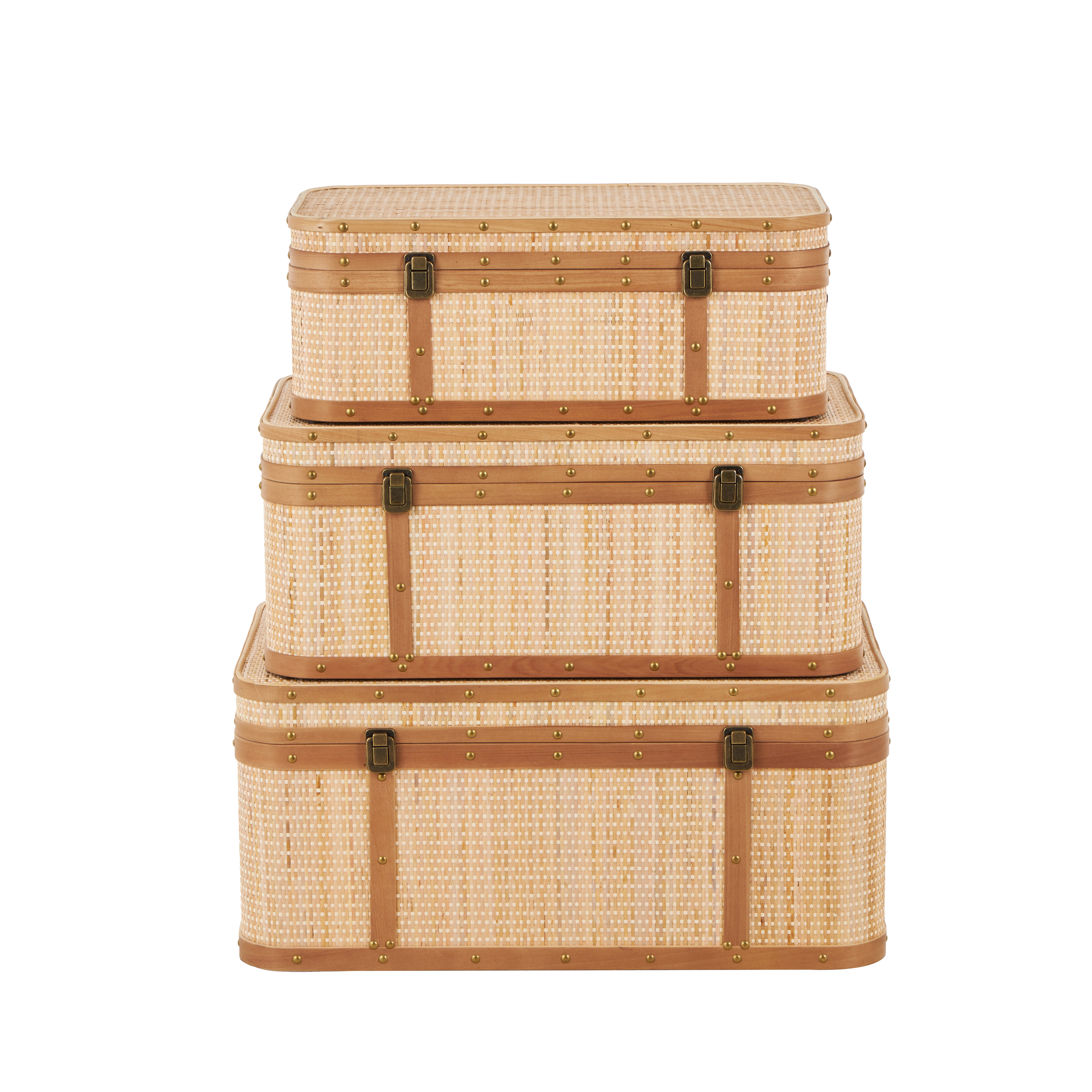 Red Barrel Studio® Cole And Grey Rattan Woven Decorative Light Brown ...