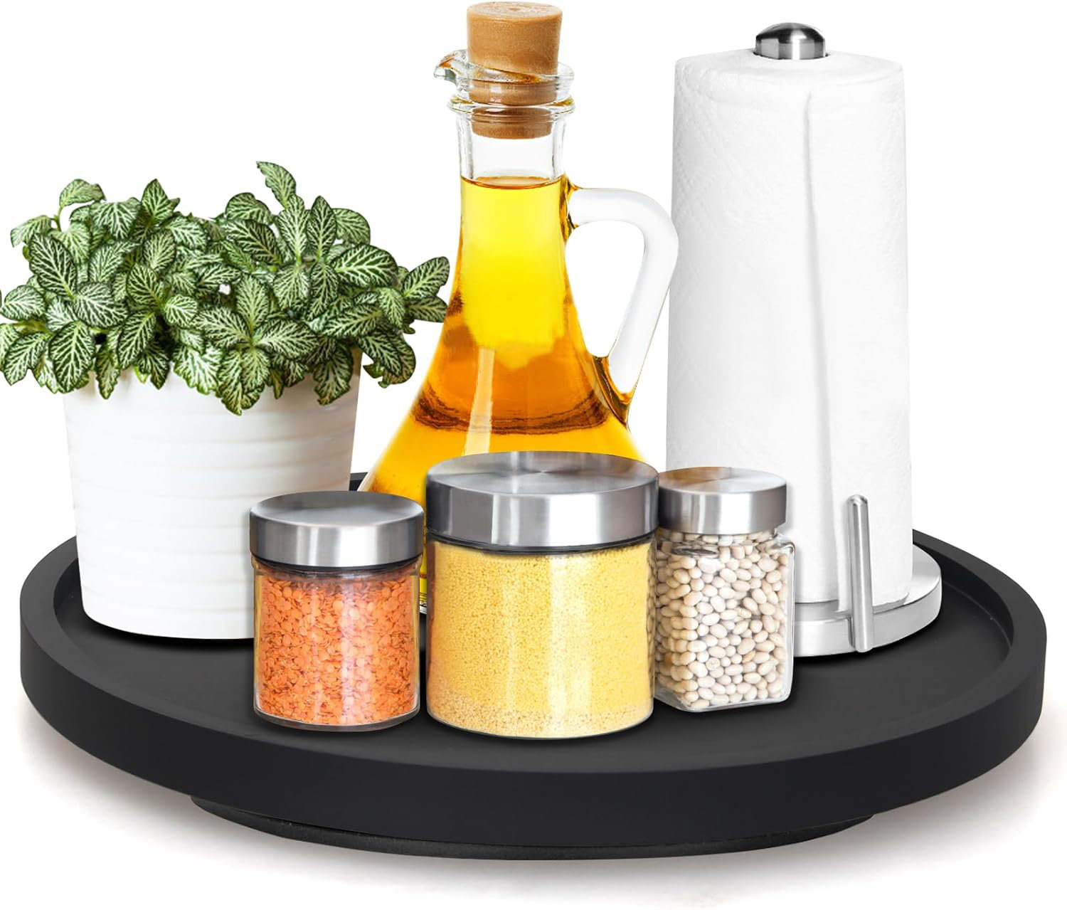 August Grove® 10" Pine Wood Lazy Susan Turntable – 360° Silent Rotation ...