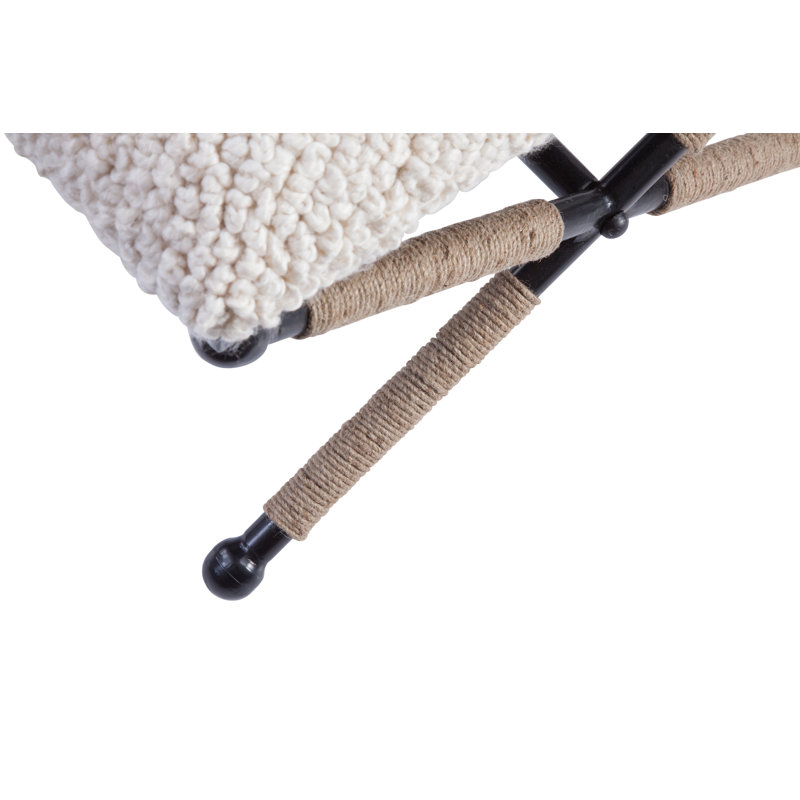 Wade Logan® Behlau Ivory Boucle Single Accent Stool & Reviews | Wayfair