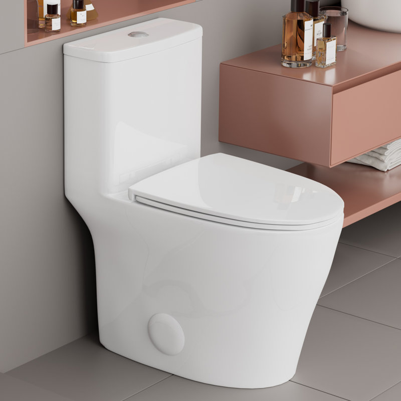 SUPERFLO Elongated Modern Toilet with Comfort Seat Height 17.3 ...