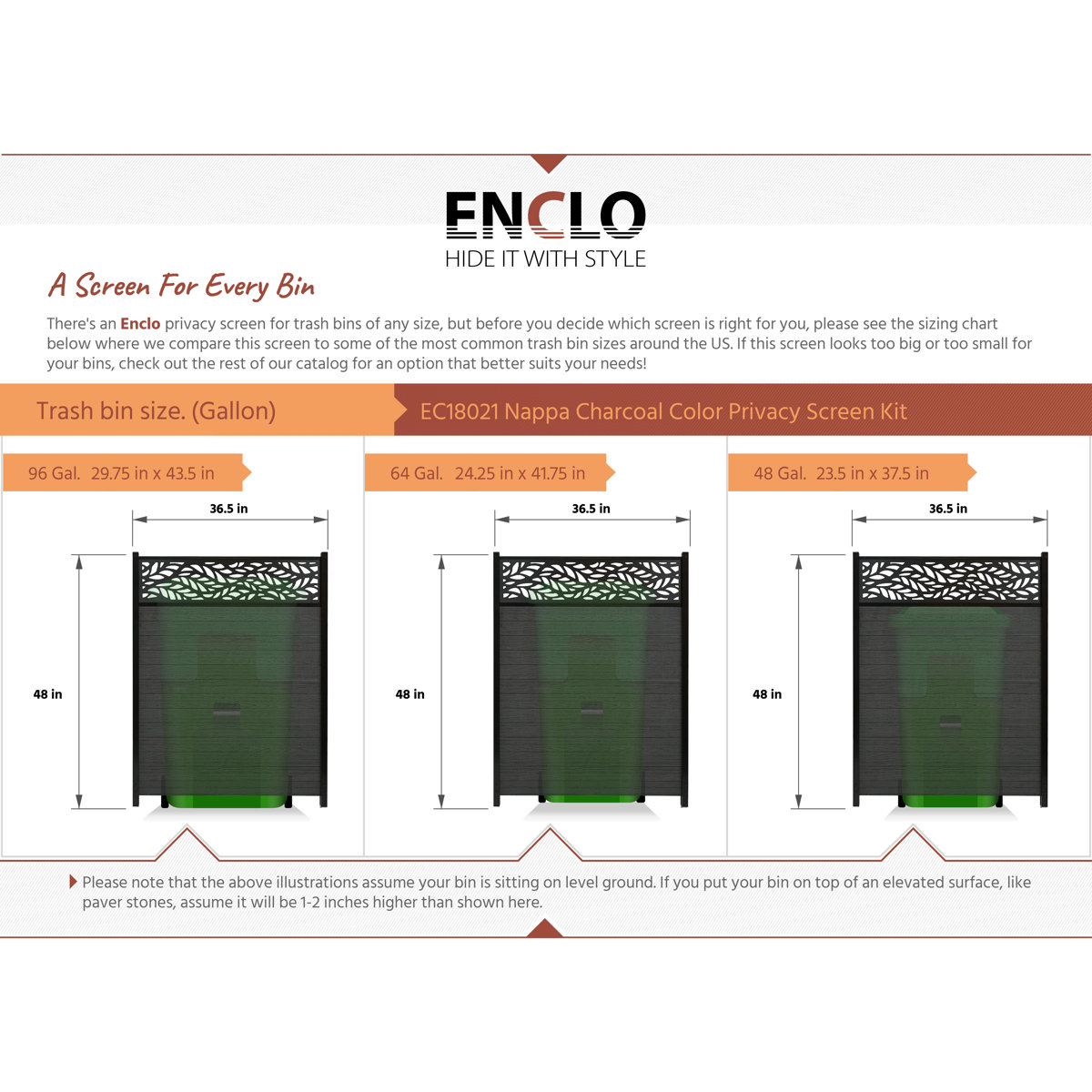 Enclo 4ft H x 3ft W (2 Panels) No Dig Lasercut Enclo Nappa Privacy ...