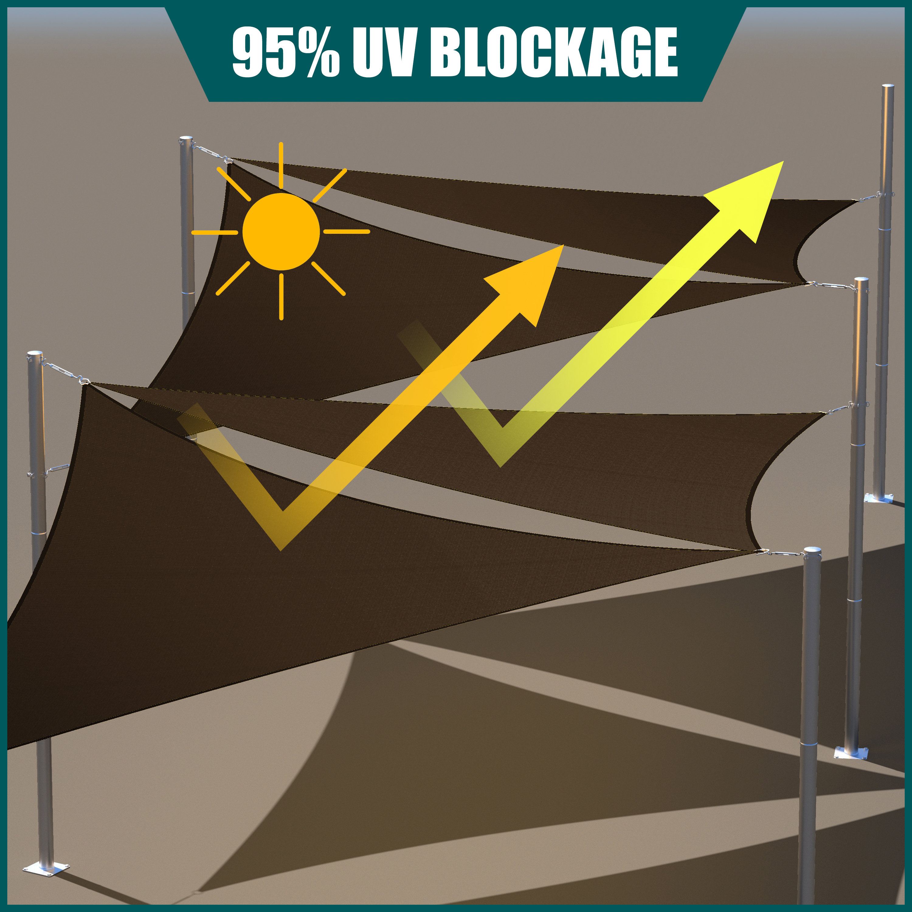 Royal Shade Rectangle Waterproof Shade Sail With Rope - Wayfair Canada