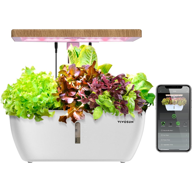 VIVOSUN Hydroponic Unit with Spectrum LED Light for Indoor Planting ...