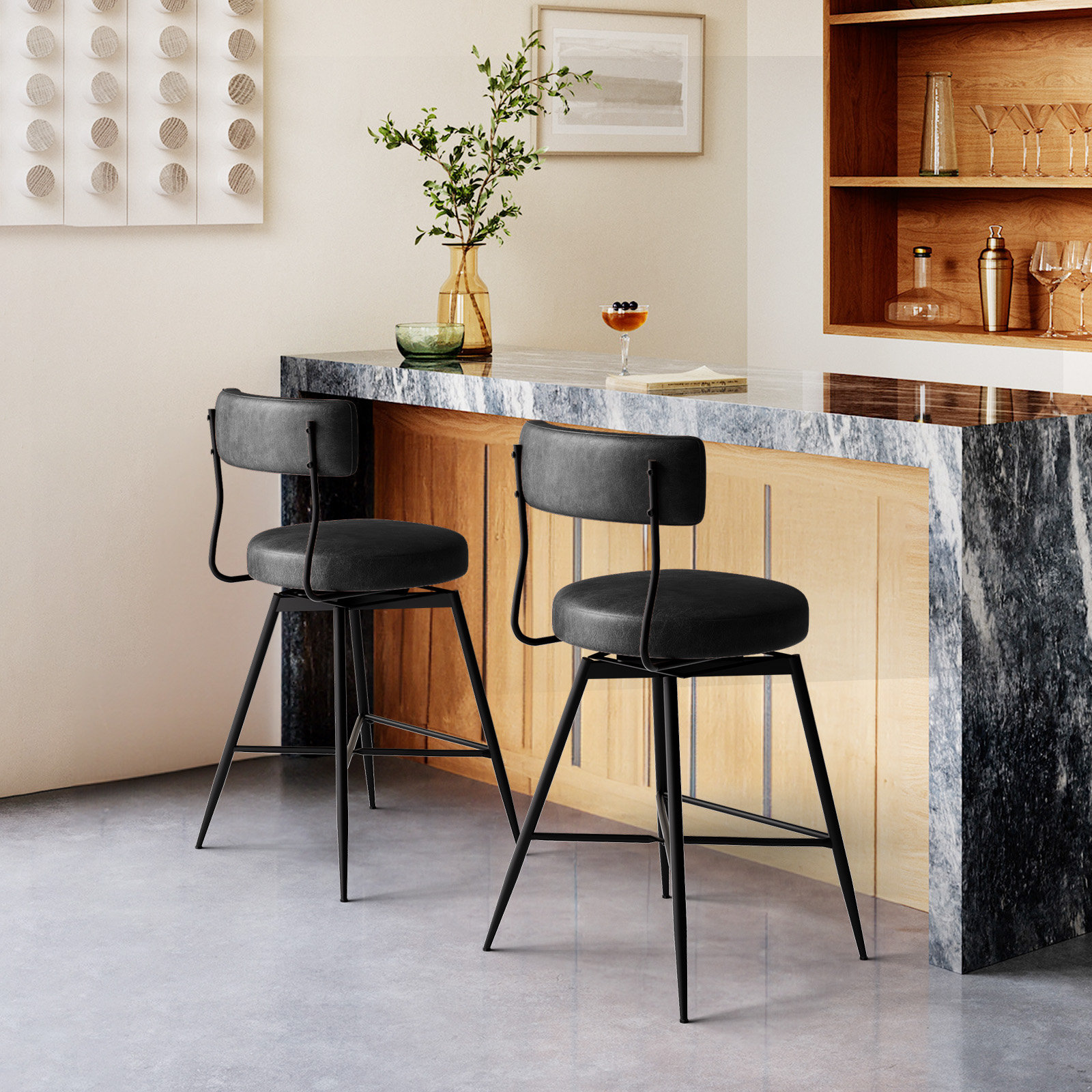 George Oliver Swivel 27''Counter Stool (Set of 2) - Wayfair Canada