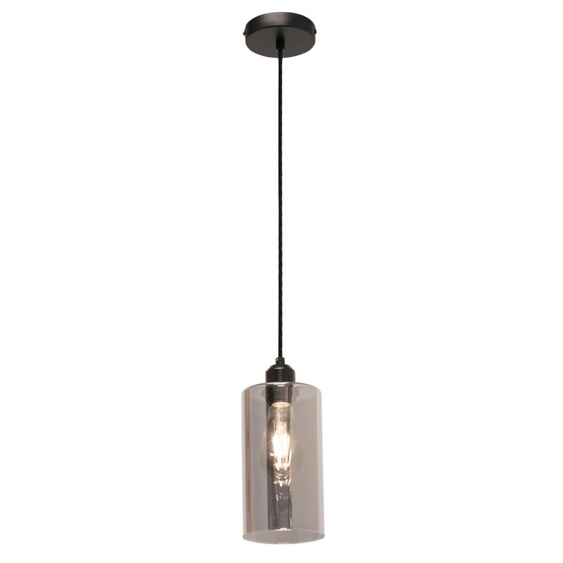 Latitude Run Banti Smoke Glass Vintage style Cable Black 1 - Light ...