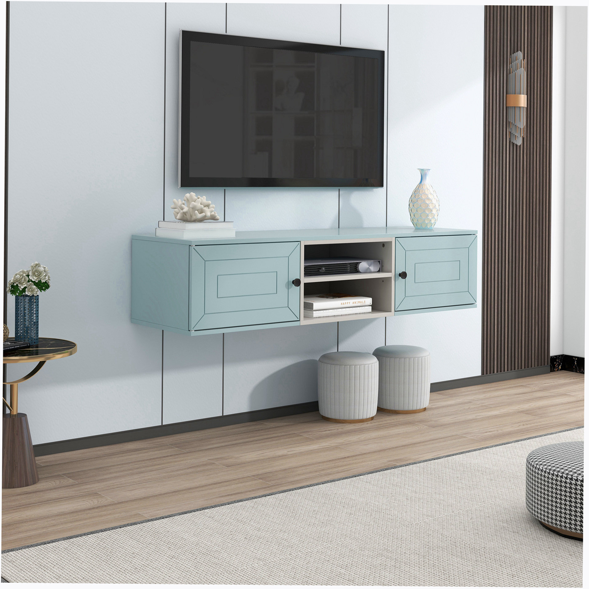 Latitude Run® Masiya 53.06'' Media Console, Entertainment Center, Media ...