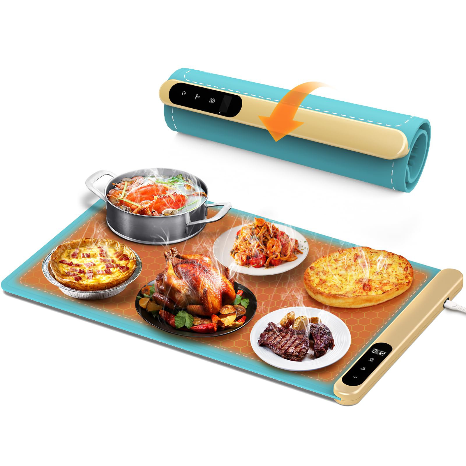 Mint Pantry® Food Warming Mat With Innovative Graphene, Roll Up Food ...