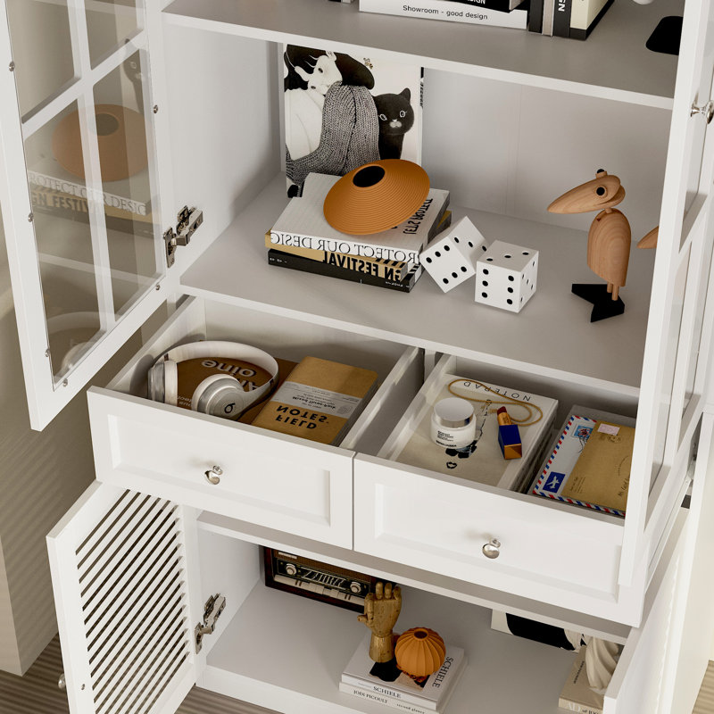 Winston Porter Display Cabinet With Tempered Glass Door | Wayfair