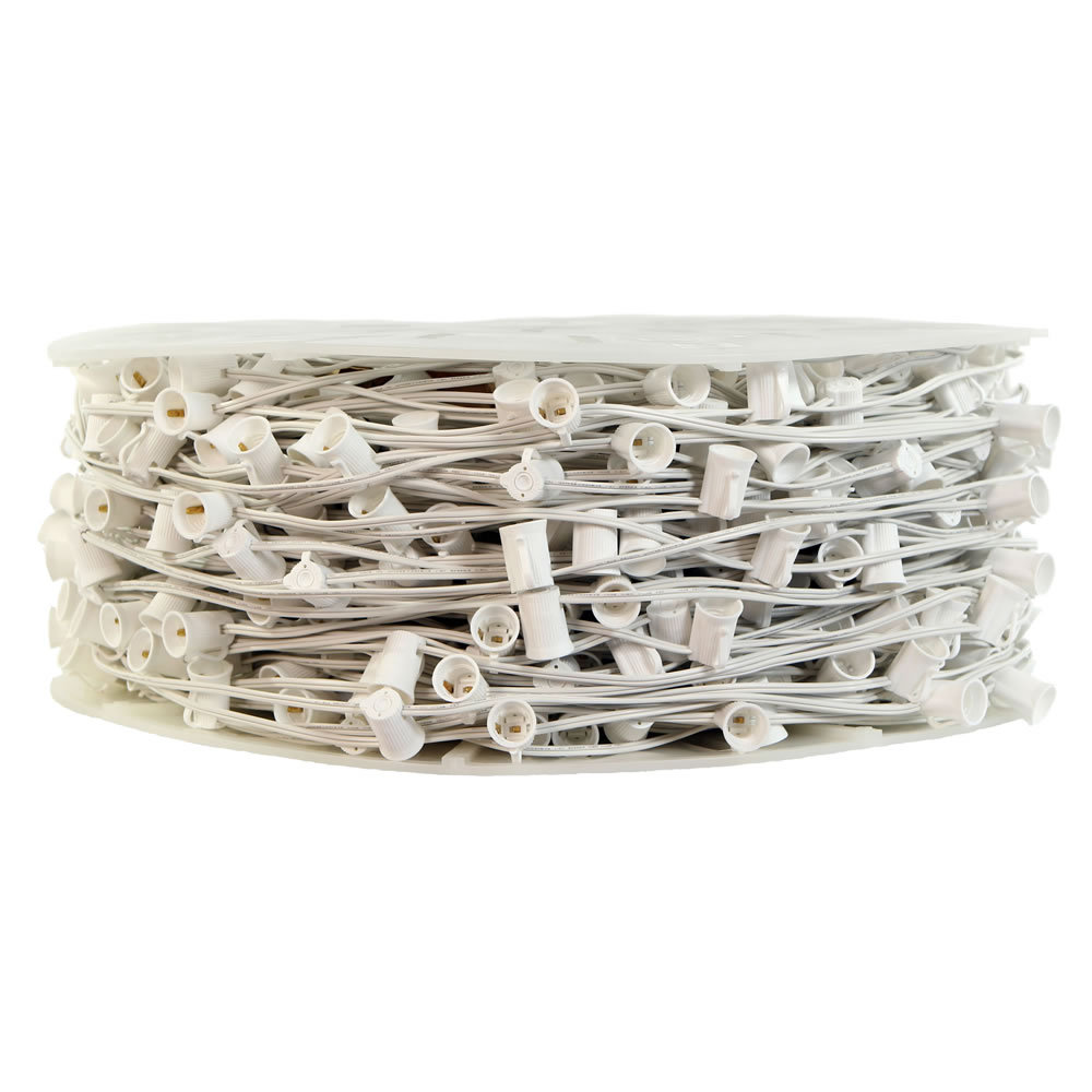 The Holiday Aisle® 1000' Commercial C9 Christmas Light Socket Set Spool ...