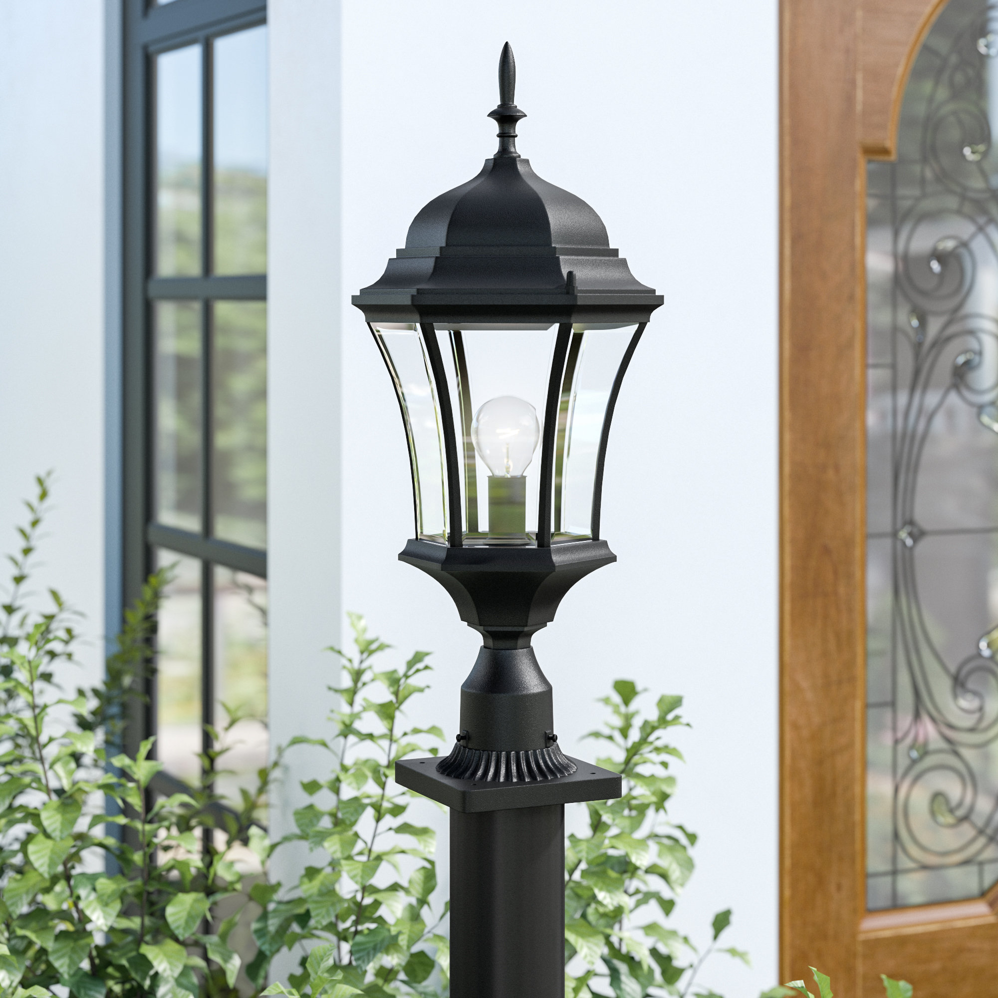 Lark Manor Alekh Black 1 -Light 24" H Hardwired Pier Mount Light ...