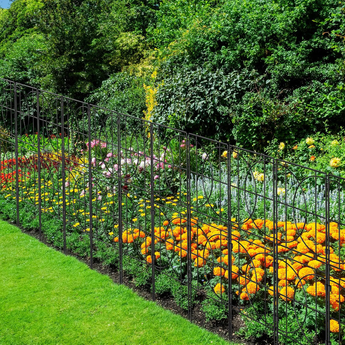 Zeki Shoggy Decorative Garden Fence 10 Pack, 37.5In(H) X 10.5Ft(L ...
