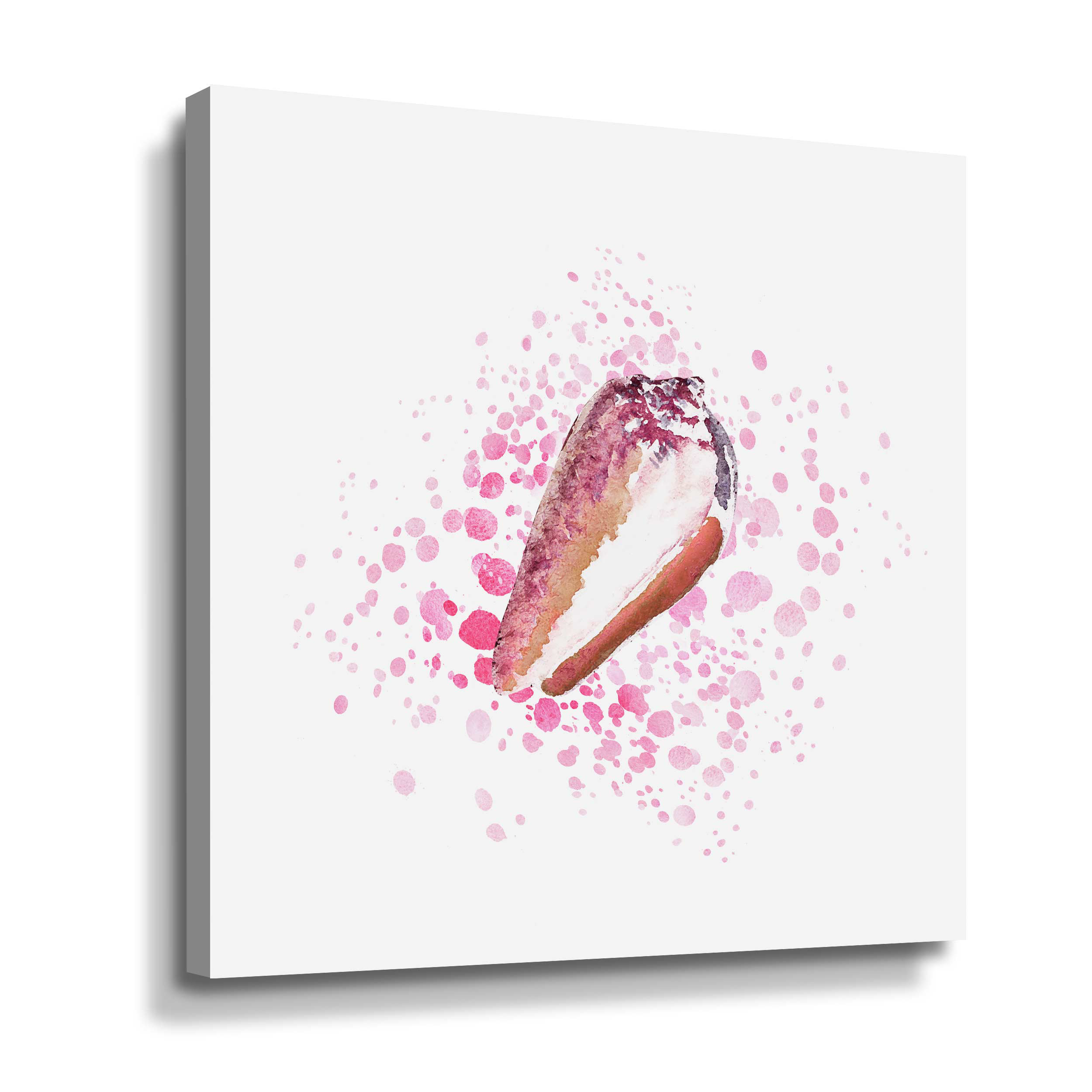 Highland Dunes Soft Pink And Cream Watercolor Sea Shell On Water Drops ...