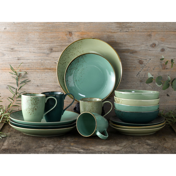 Creatable NATURE COLLECTION 16 Piece Porcelain China Dinnerware Set ...