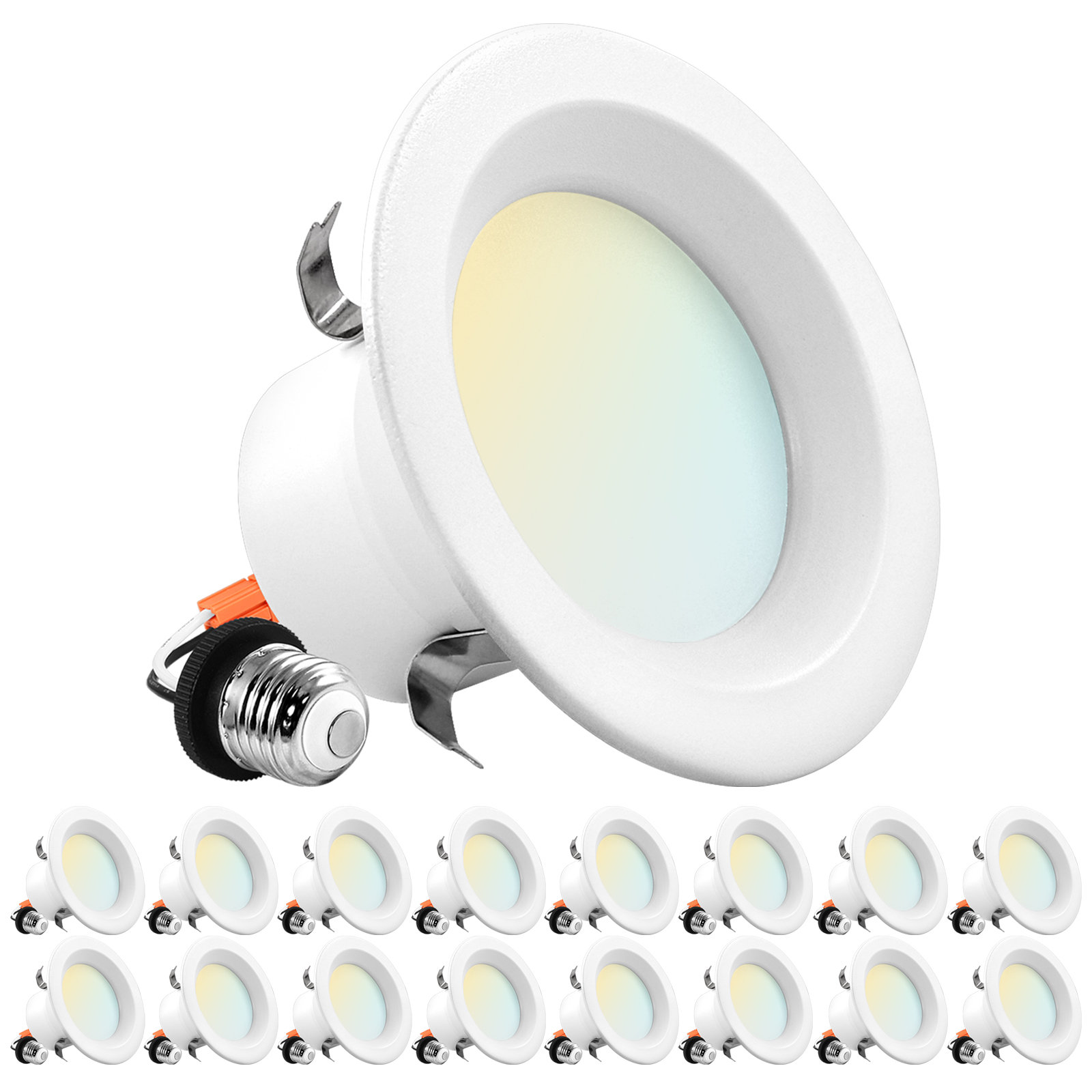 Luxrite 4" High Output Selectable CCT Remodel IC LED Retrofit Recessed ...