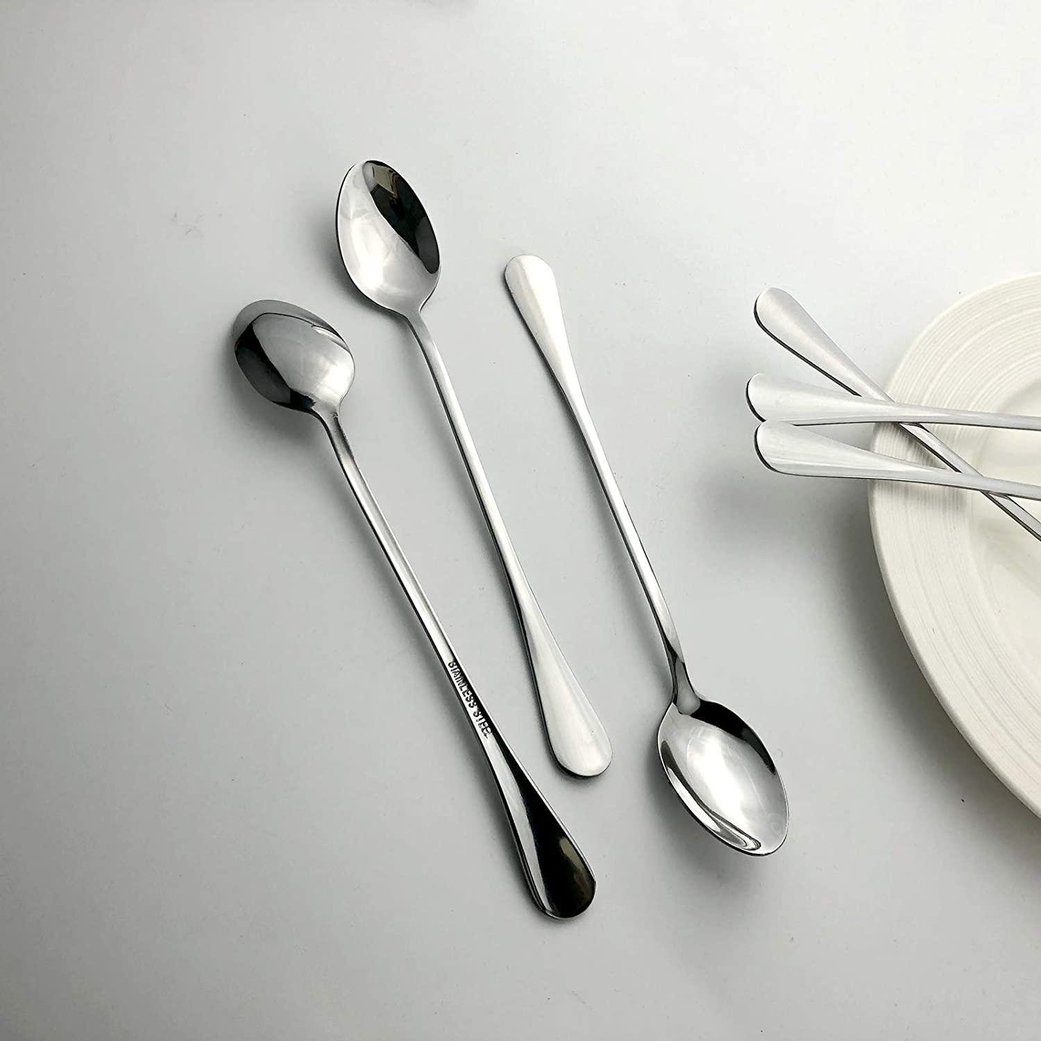 Everly Quinn Stirring Spoons,Long-Handled Ice Tea Spoon, Ice Cream ...