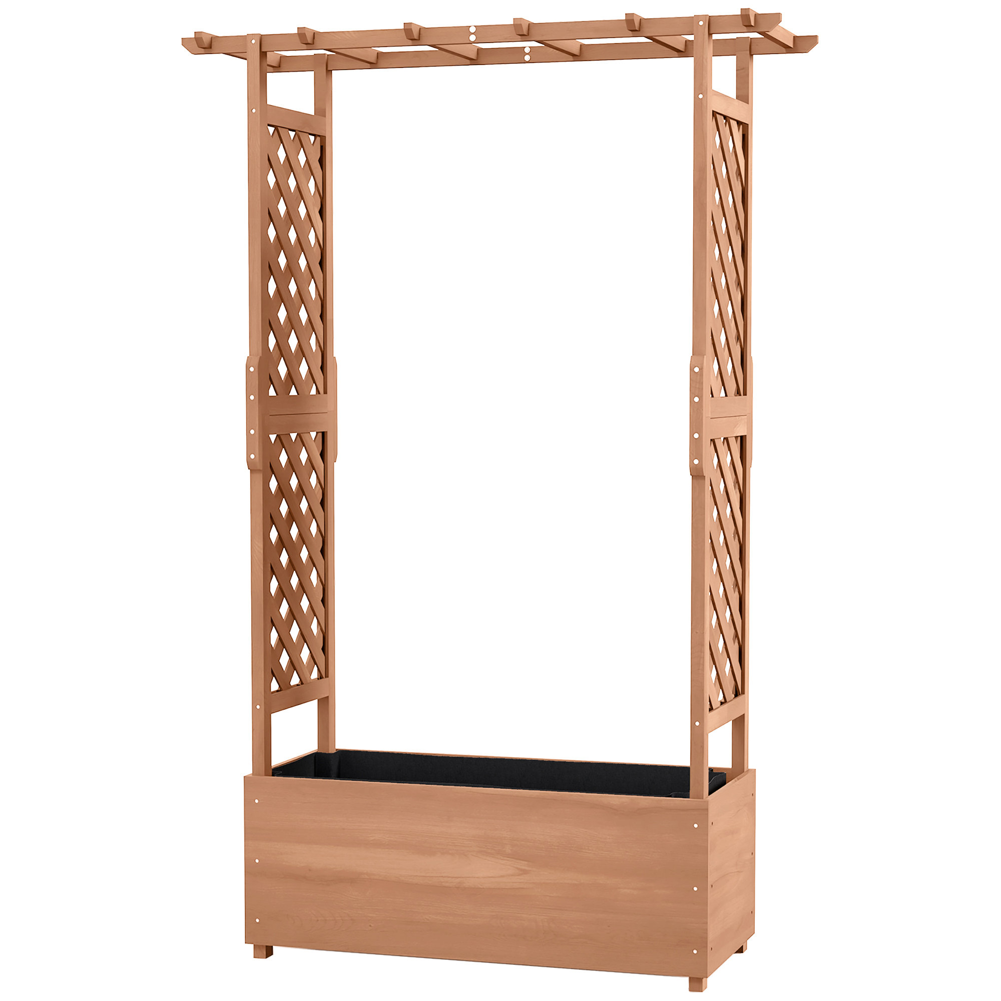 Arlmont & Co. Wood Planter - Trellis, Roof & Drainage | Wayfair