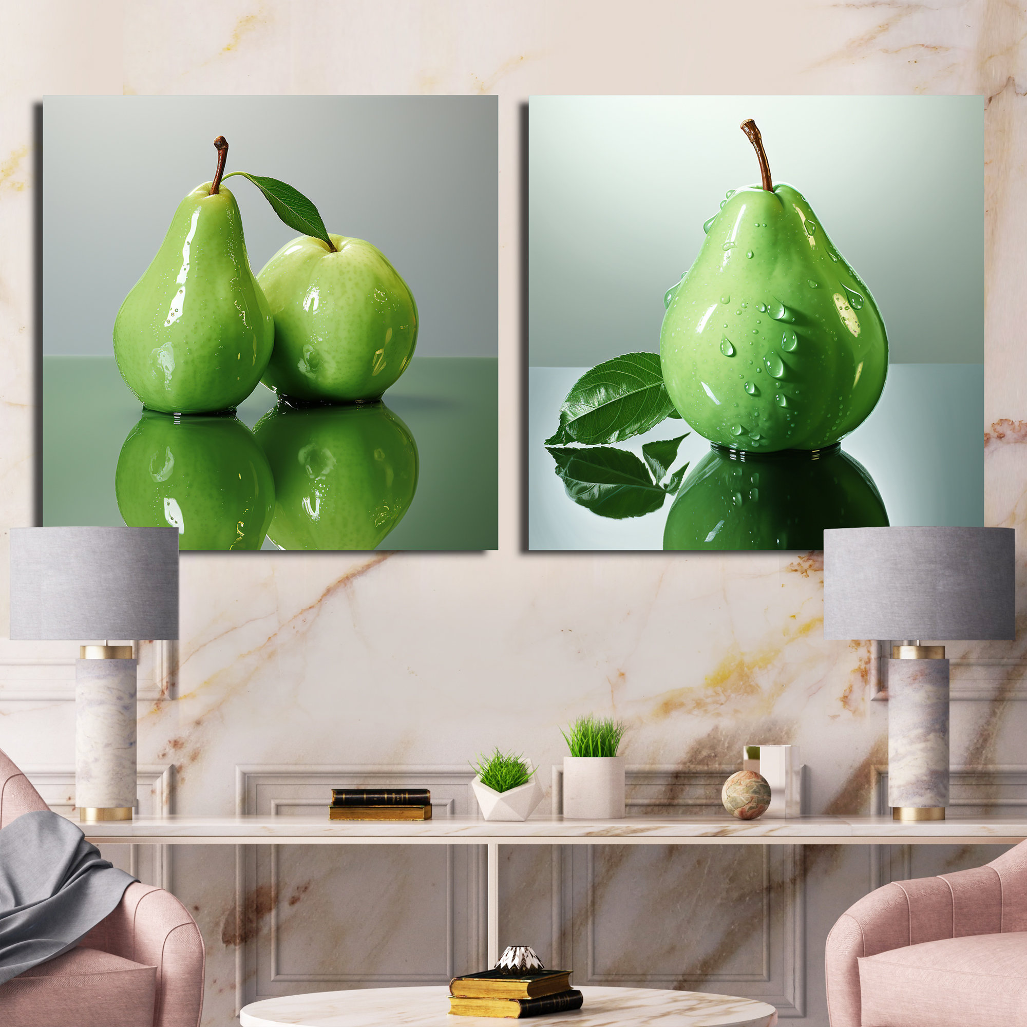 Latitude Run® Pearlescent Purity Pear Fruit - Fruits Square Collage Set ...