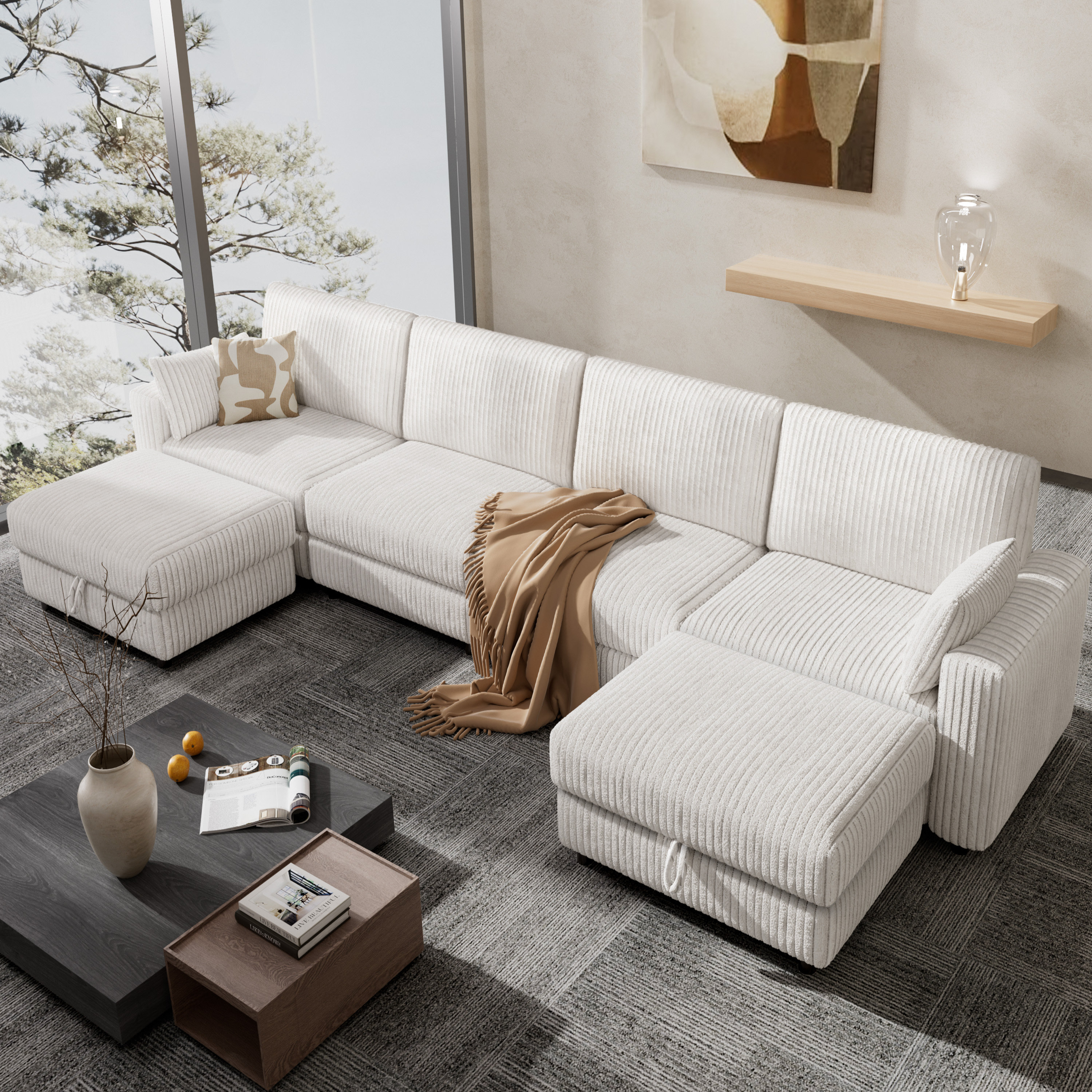 Latitude Run® 6 Seat Extra Large Modular Sectional Sofa With Luxurious ...