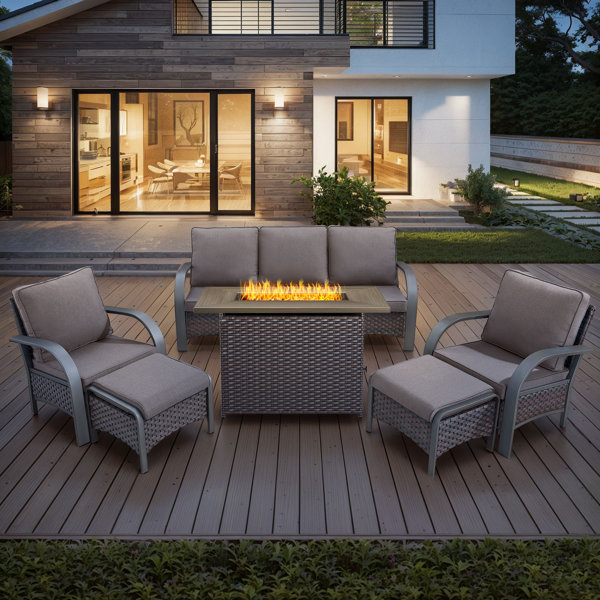 Latitude Run® Wyland Industrial Style Outdoor Fire Pit Set - 2 Chairs ...