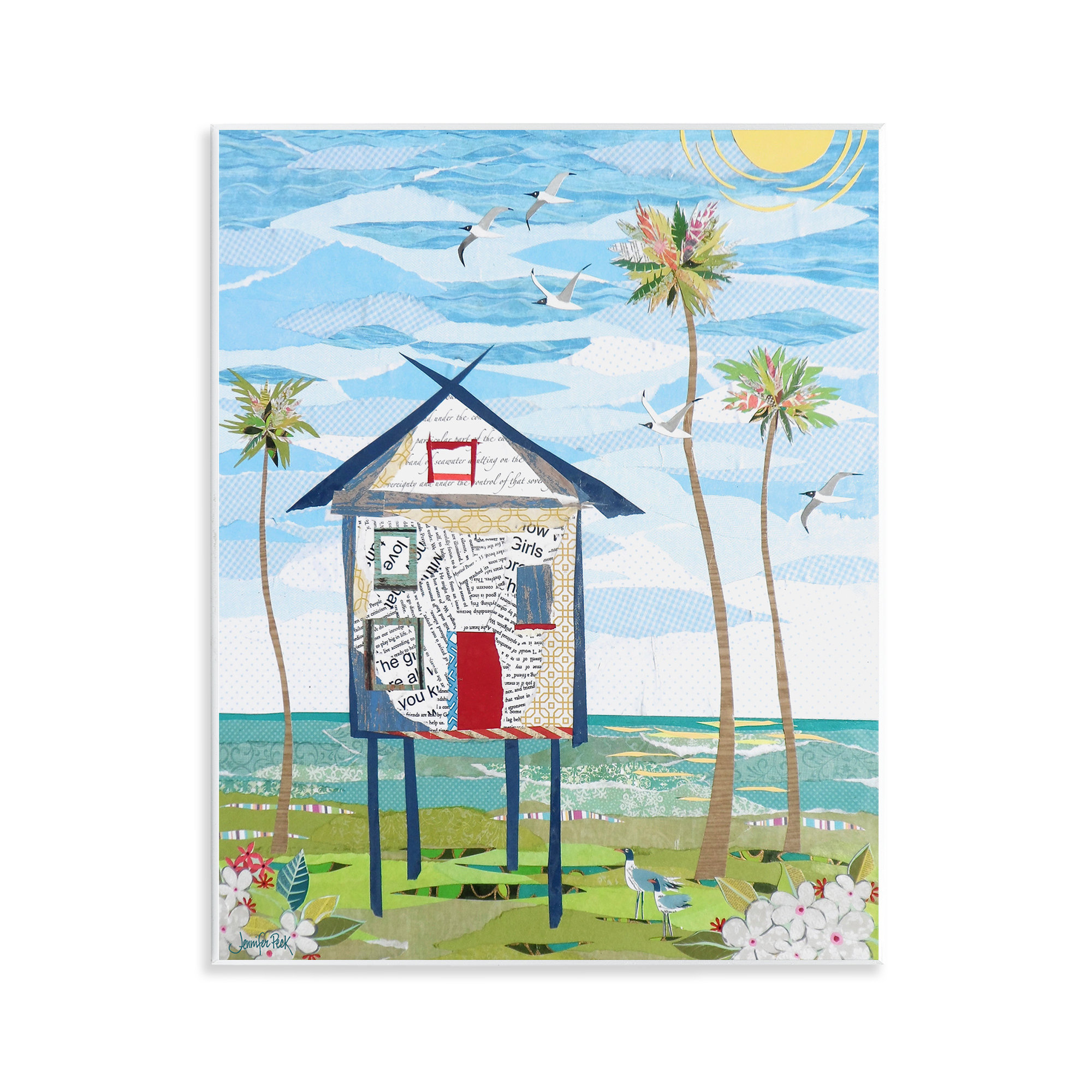 Stupell Industries Beach Vacation Getaway Wall Plaque Art by Jennifer ...