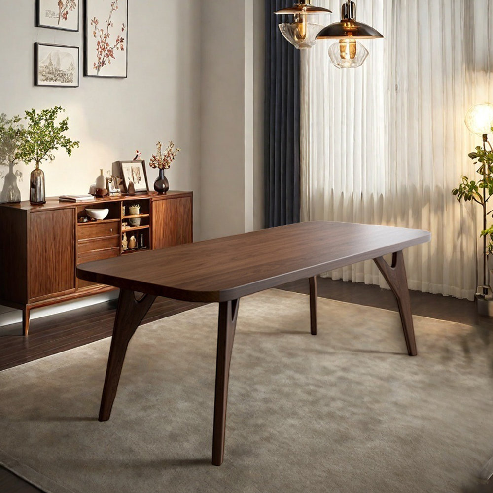 Corrigan Studio® Durable Texture Walnut Rectangular Dining Table | Wayfair