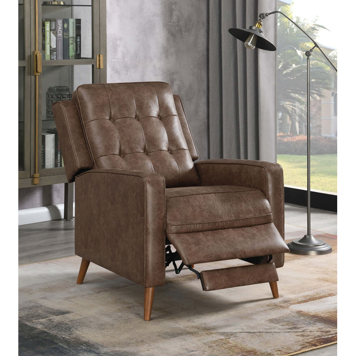 Wade Logan® Anderea Upholstered Tufted Push Back Recliner | Wayfair