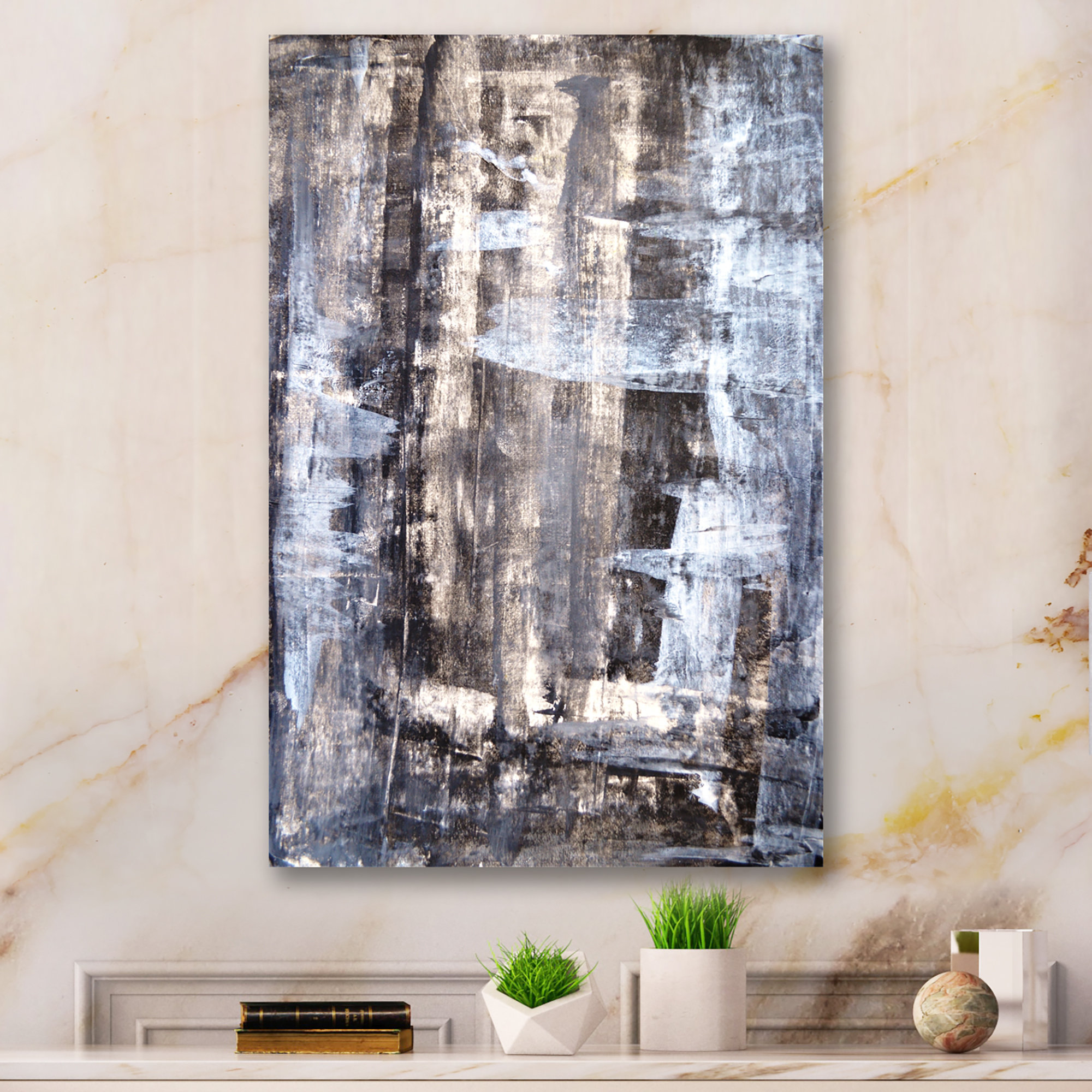 17 Stories Black Flights White Abstract Art - Modern & Contemporary ...
