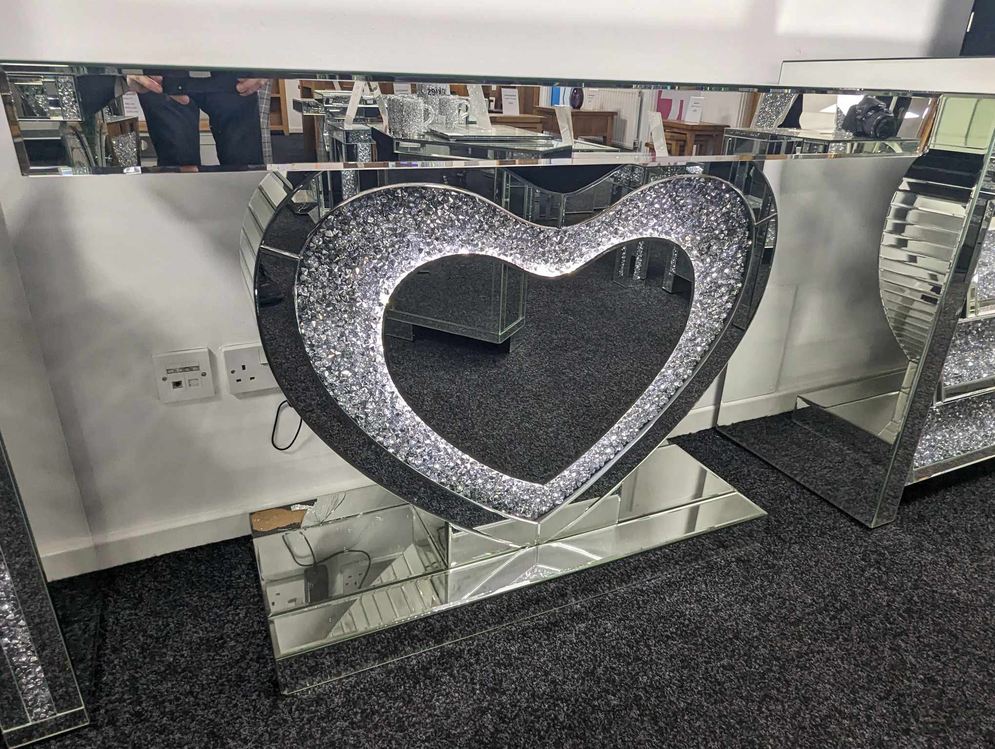 ModernHomesStore Nova LED Heart Shaped Console Table | Wayfair.ie