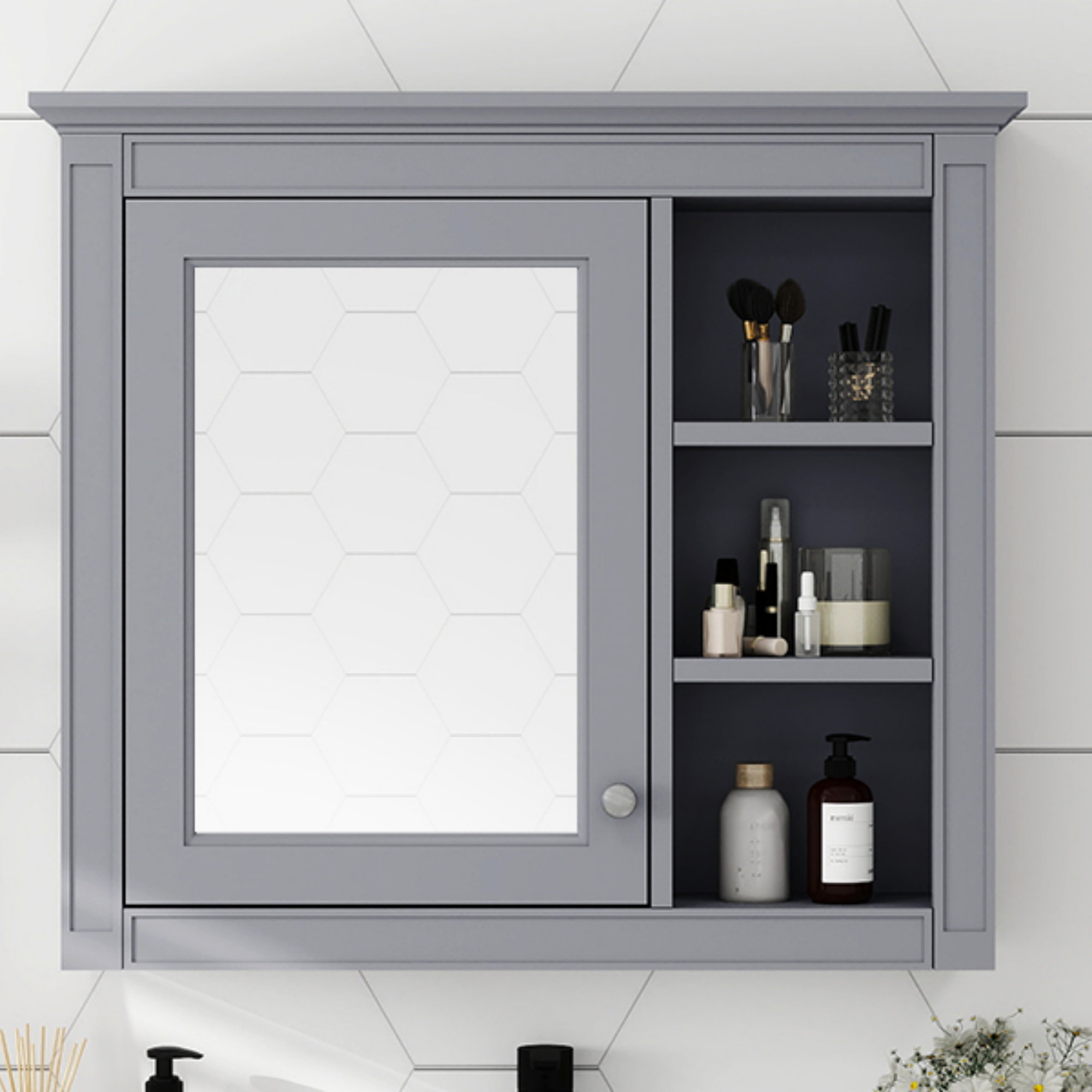 Lark Manor™ Wall Mounted Bathroom Storage Cabinet, 30'' X 28'' Medicine ...