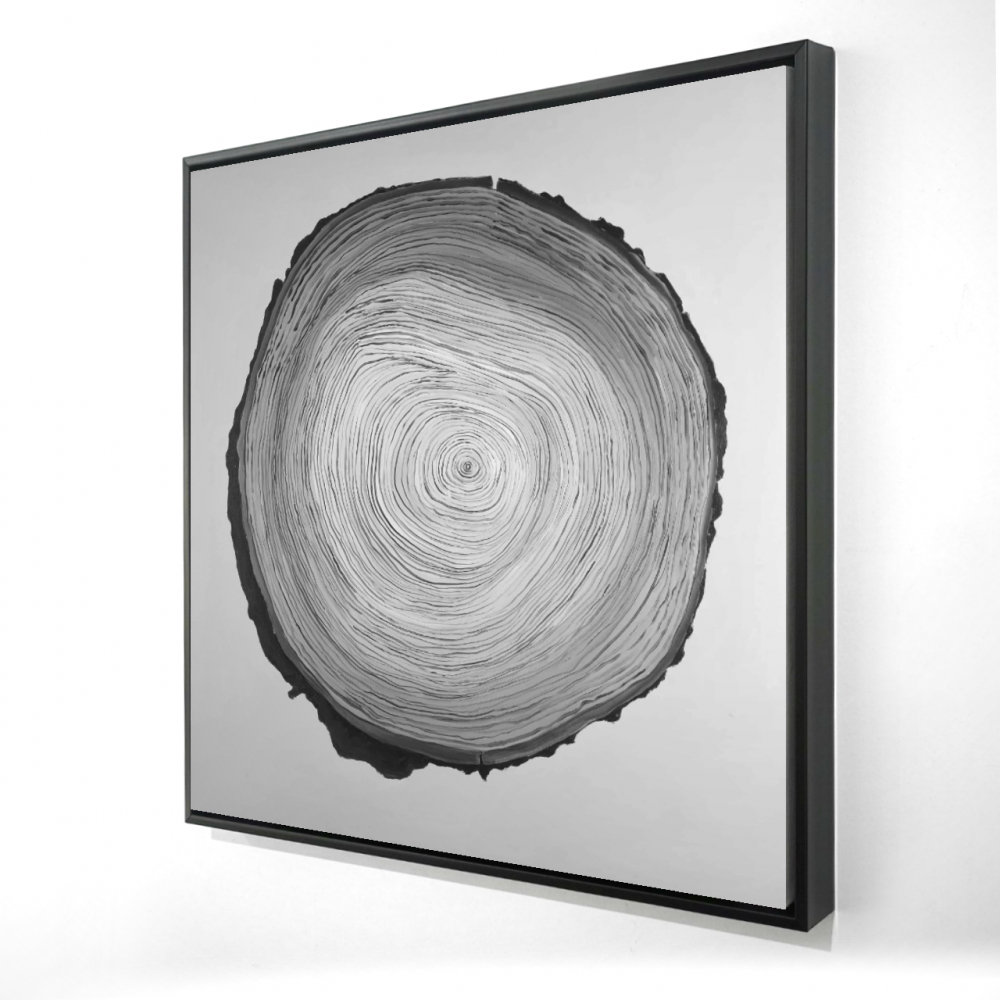 Ivy Bronx " Grayscale Round Wood Log " on Canvas | Wayfair