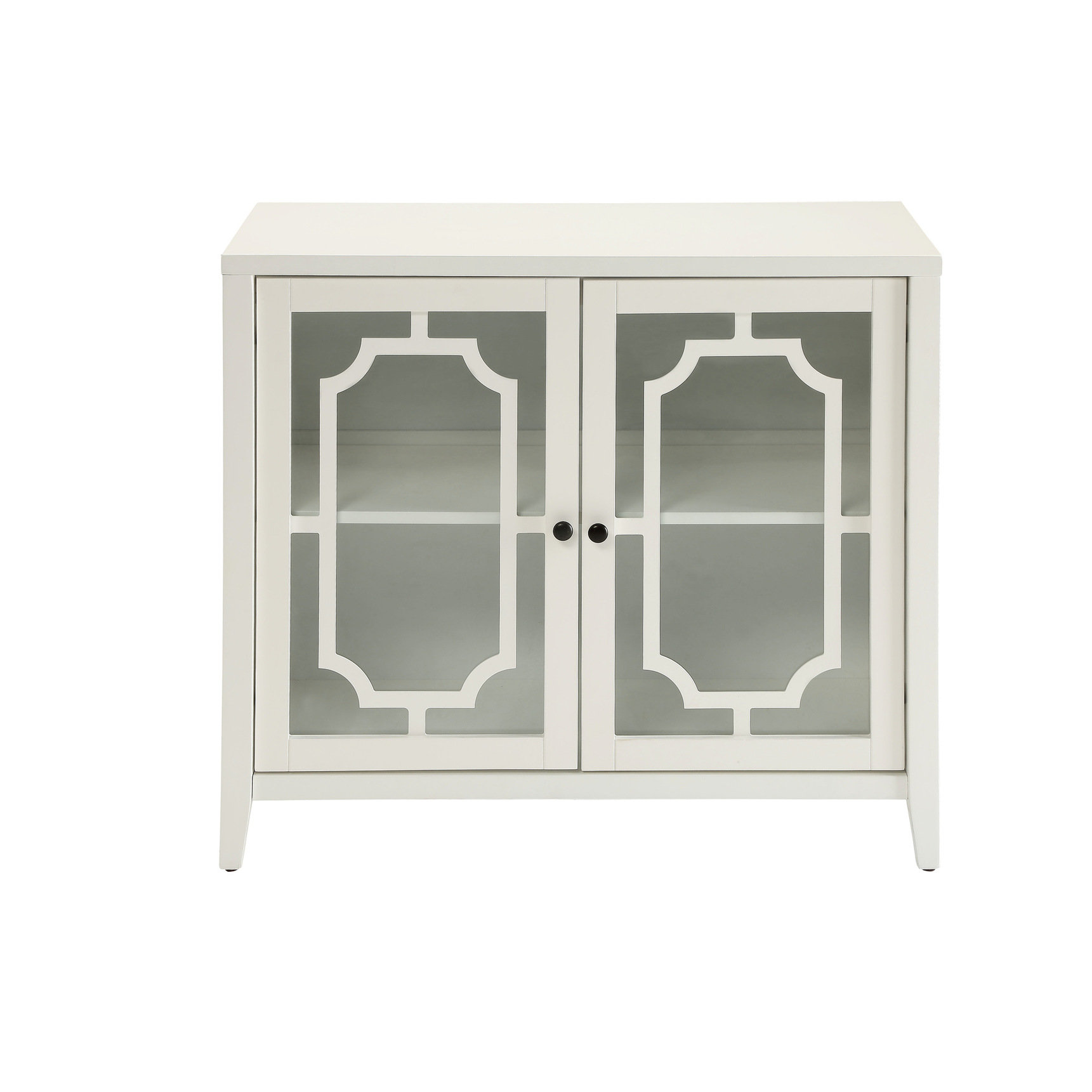 Winston Porter White Console Storage Cabinet - 2 Door Rectangular Table ...
