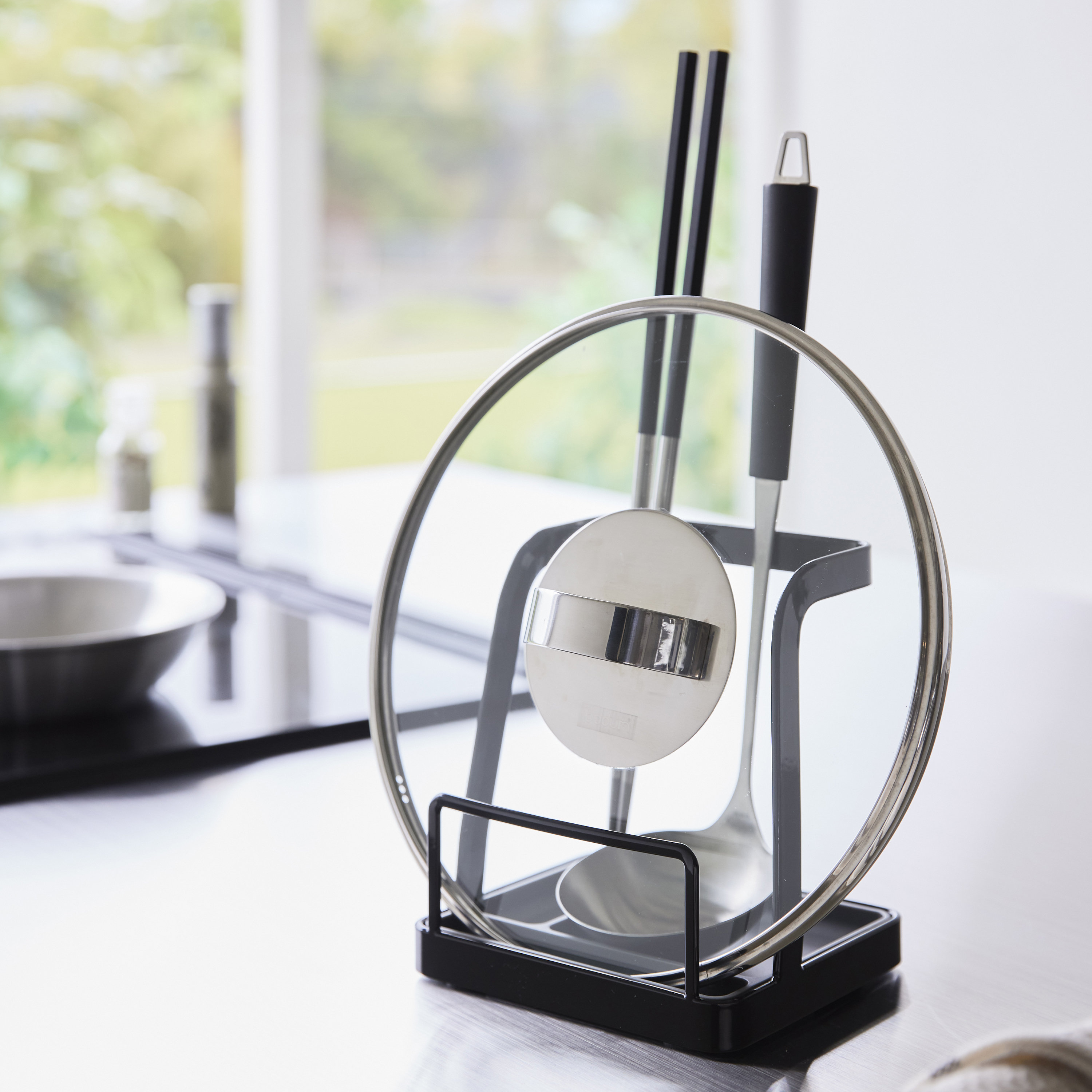 Yamazaki Home Tower Lid & Ladle Stand - Large, Kitchen Stand For ...