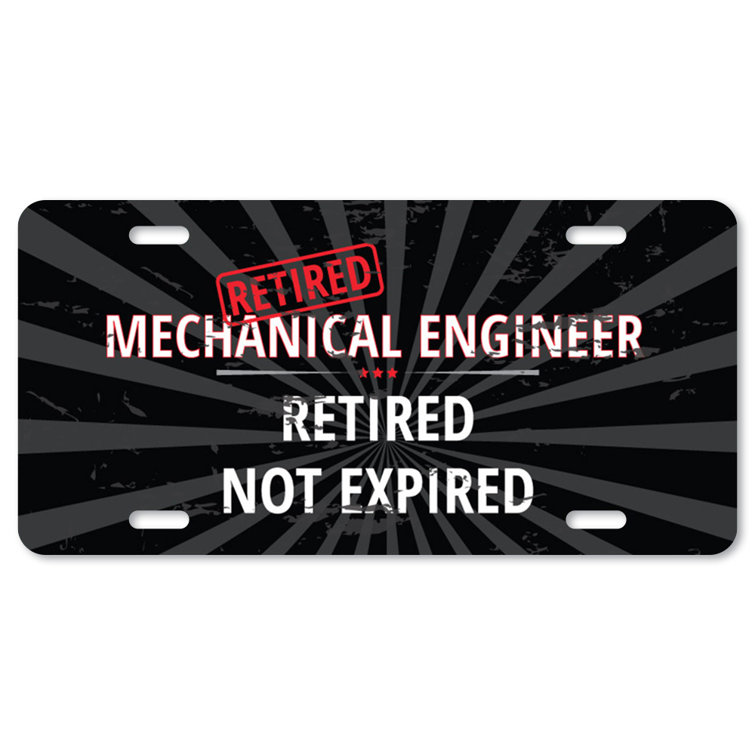 SignMission Retired Mechanical Engineer Aluminum Plate Frame | Wayfair