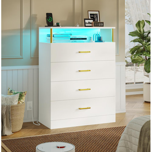 Wrought Studio Jahlisa 4 - Drawer Dresser & Reviews | Wayfair