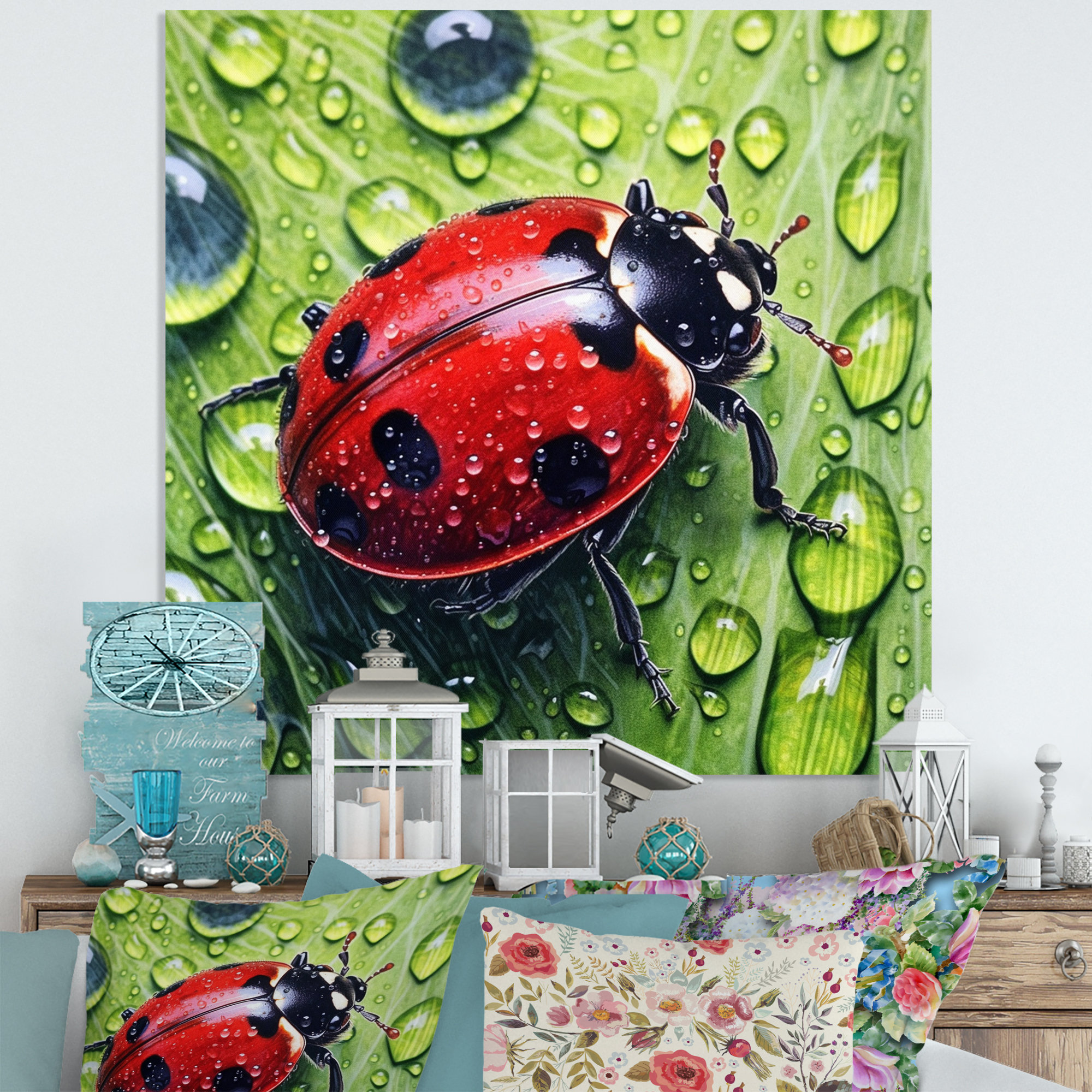 Gracie Oaks Red And Black Ladybugs II - Animals Metal Wall Decor ...