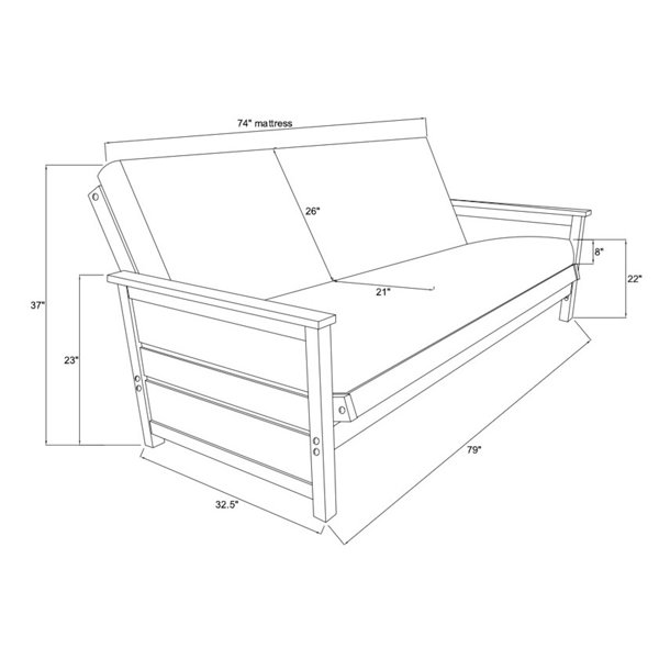 Laurel Foundry Modern Farmhouse® Anders Full 79" Wide Tufted Back Futon ...