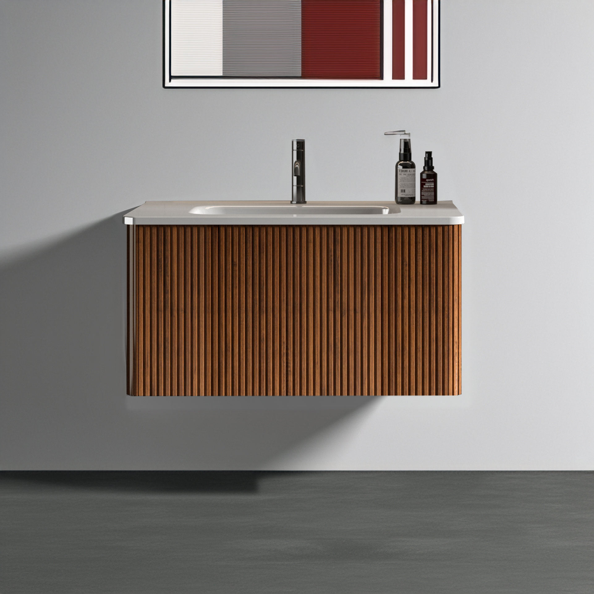 lonloo pati 30" Wall Mounted Striped Bathroom Vanity - Wayfair Canada