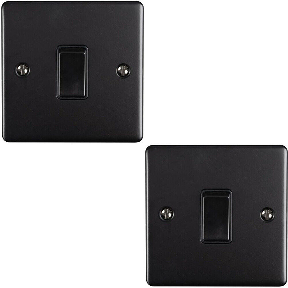 Loops Direct 2 PACK 1 Gang Single Metal Light Switch ANTIQUE BRASS 2 ...
