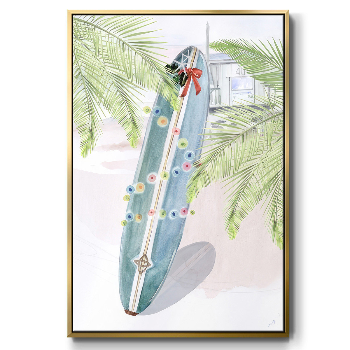 Bungalow Rose So Cali Christmas Collection B Framed On Canvas Print ...