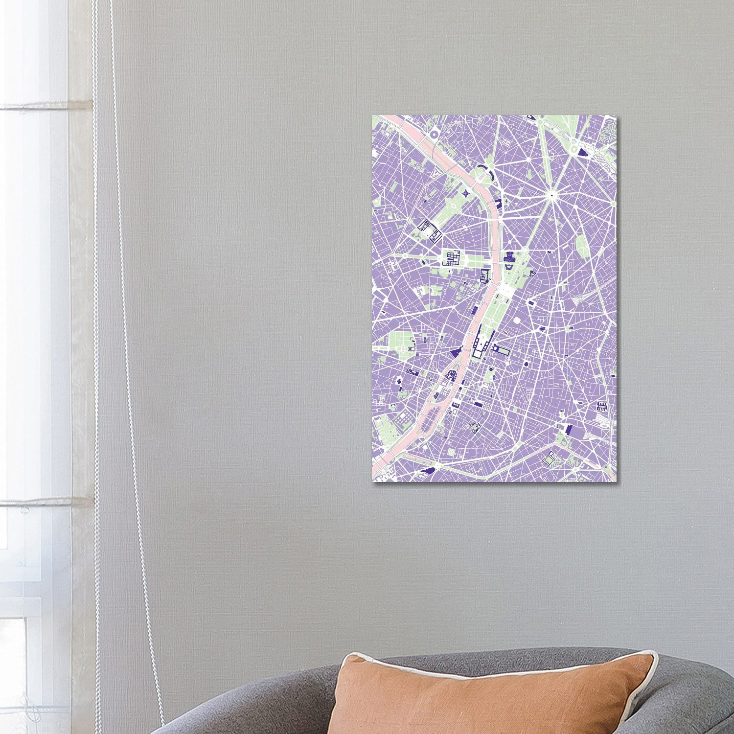 Williston Forge Paris Violet by Planos Urbanos - Wrapped Canvas Graphic ...
