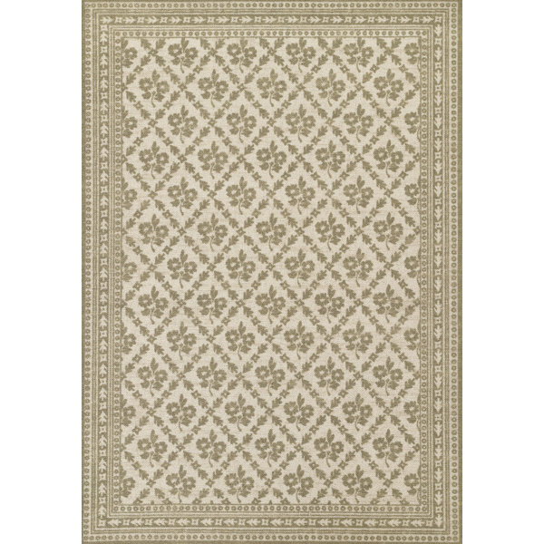 Momeni Bibury Traditional Floral Wool and Nylon Green Area Rug- Wayfair ...