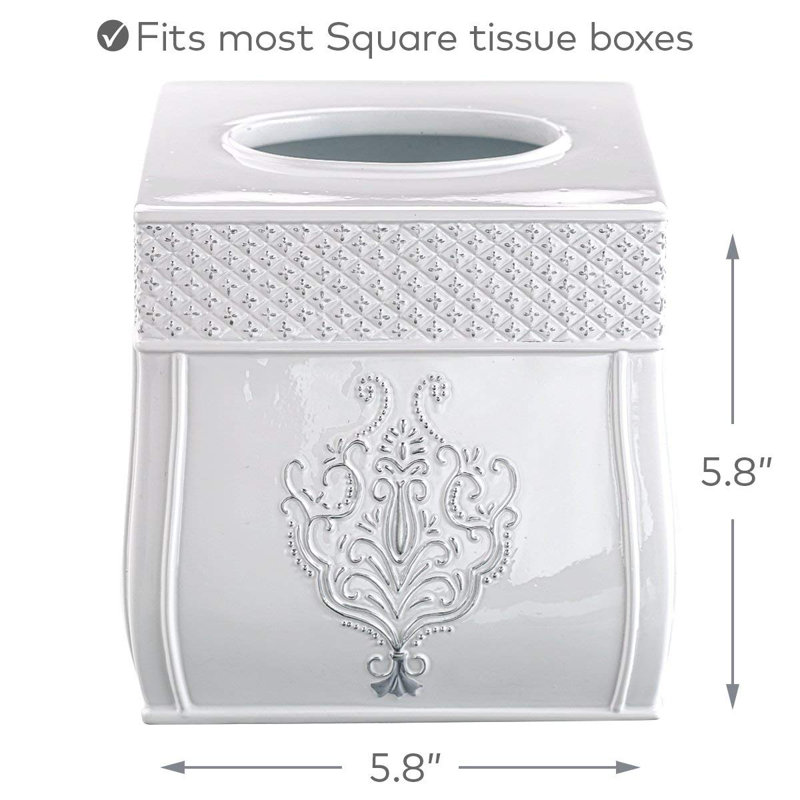 Creative Scents Vintage White Freestanding Square Tissue Box Cover ...