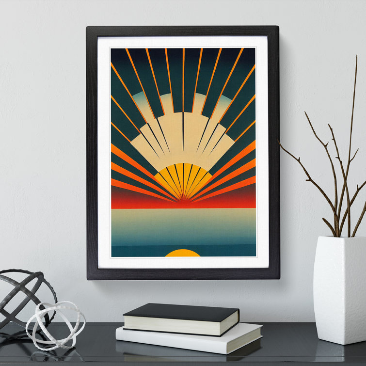 17 Stories Splendid Art Deco Sunset No.3 - Wrapped Canvas Graphic Art ...