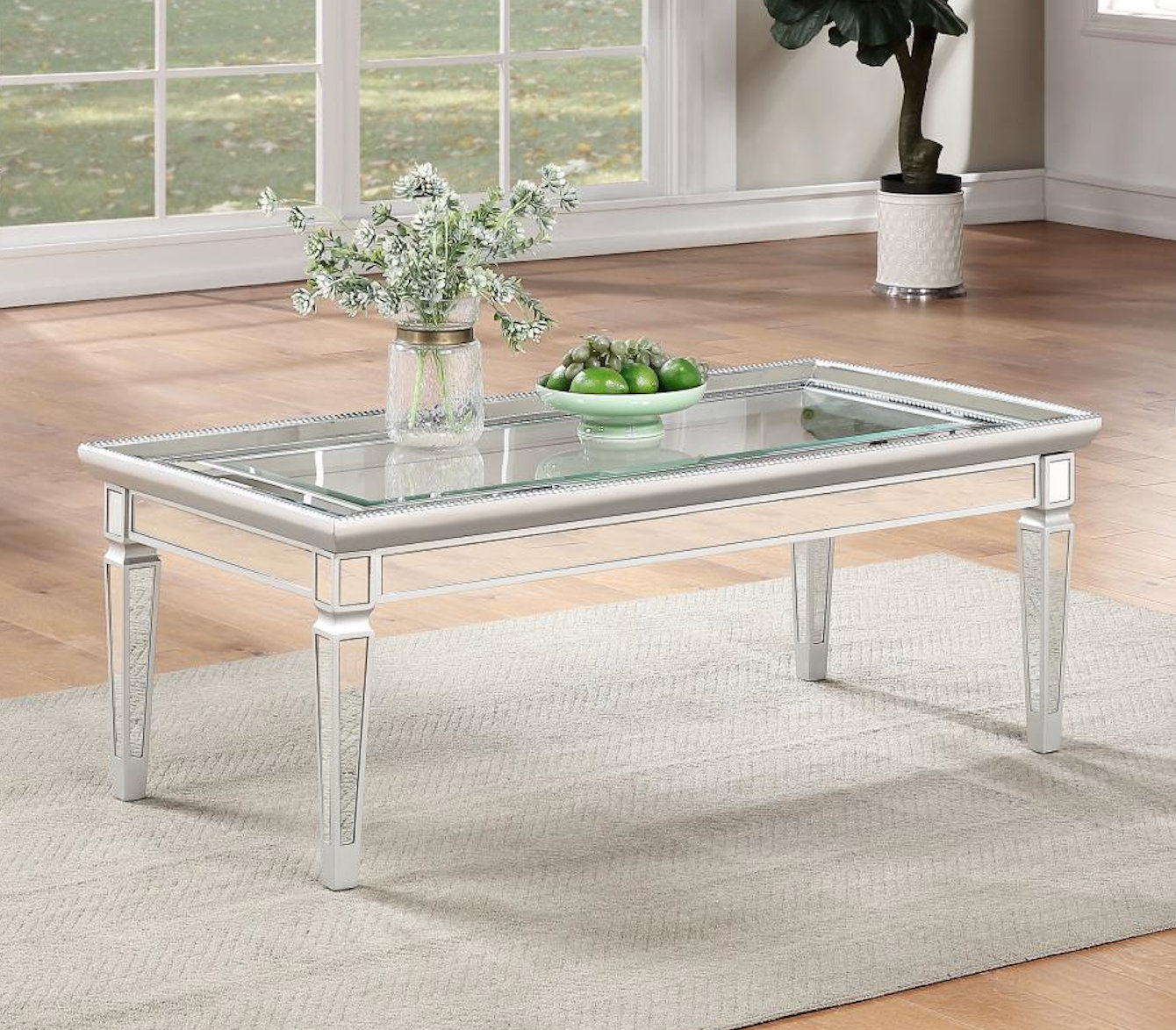 House of Hampton® Silver/Mirror Coffee Table | Wayfair